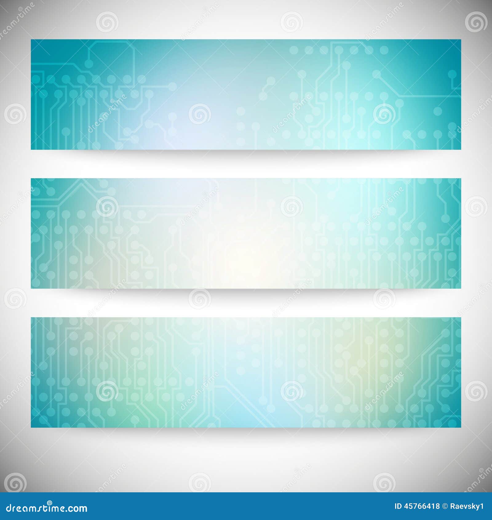 Set of Horizontal Banners. Microchip Backgrounds, Stock Vector ...