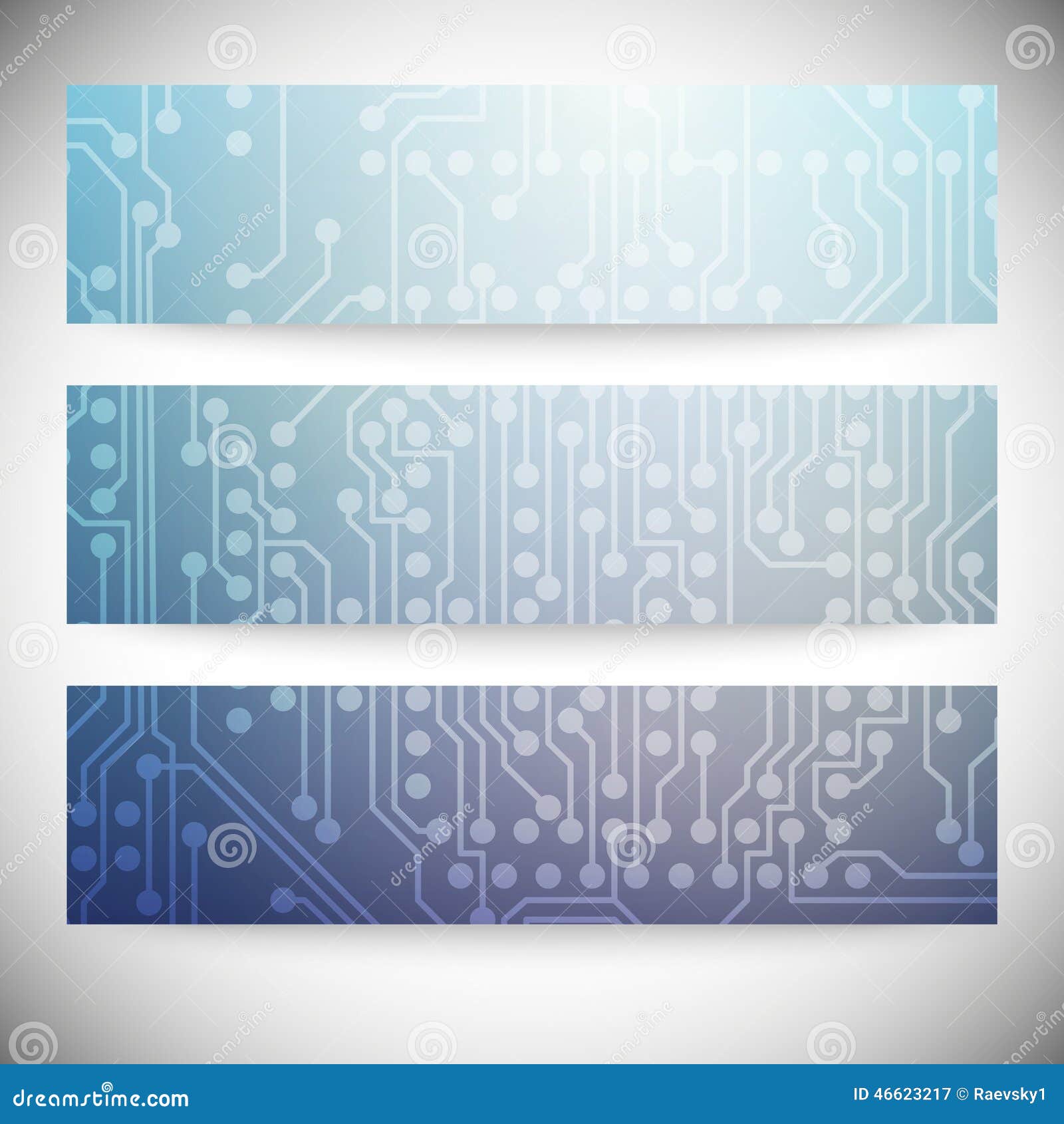 Set of Horizontal Banners. Microchip Backgrounds, Stock Vector ...
