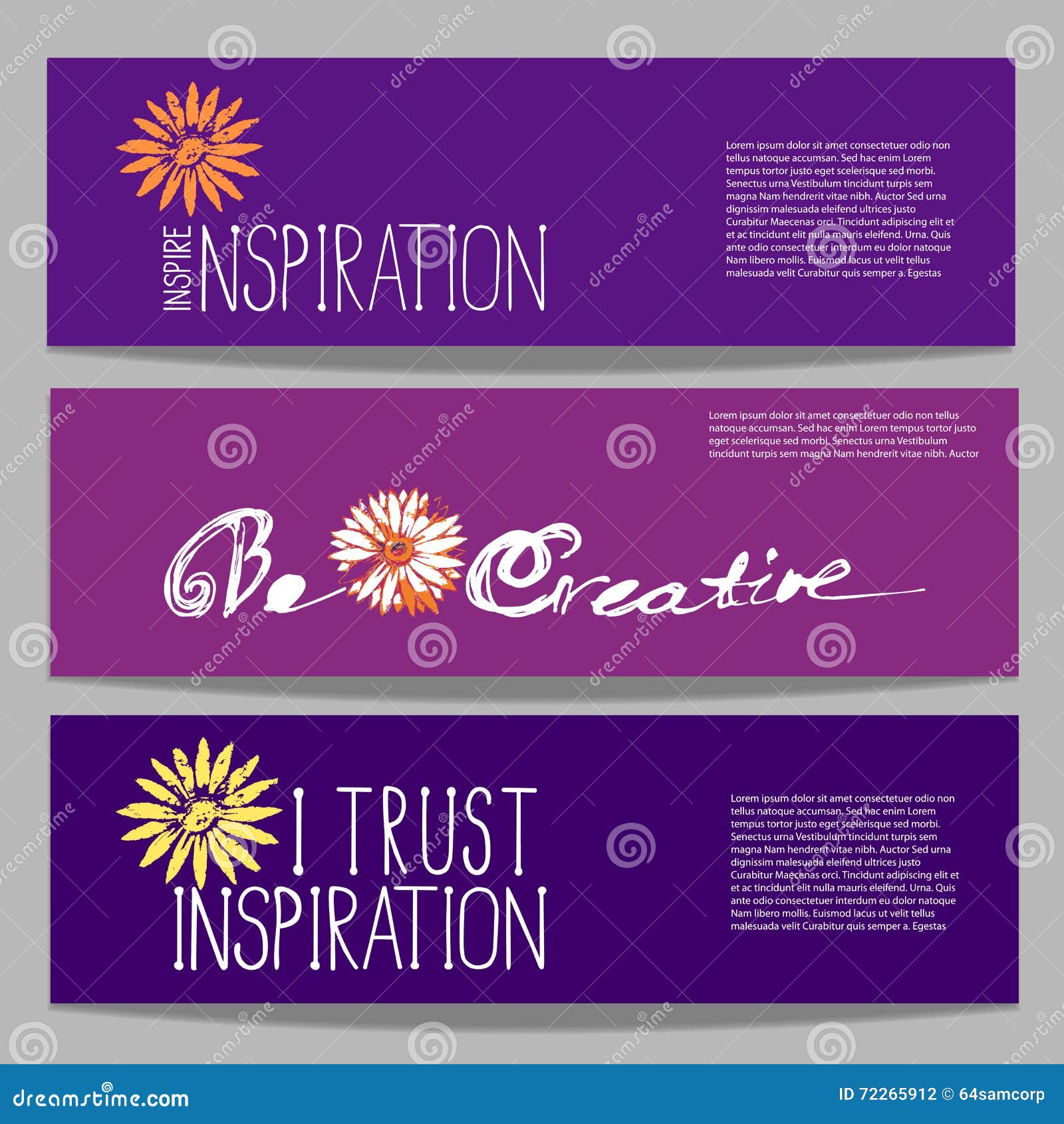 Set of horizontal banners. stock illustration. Illustration of colorful ...