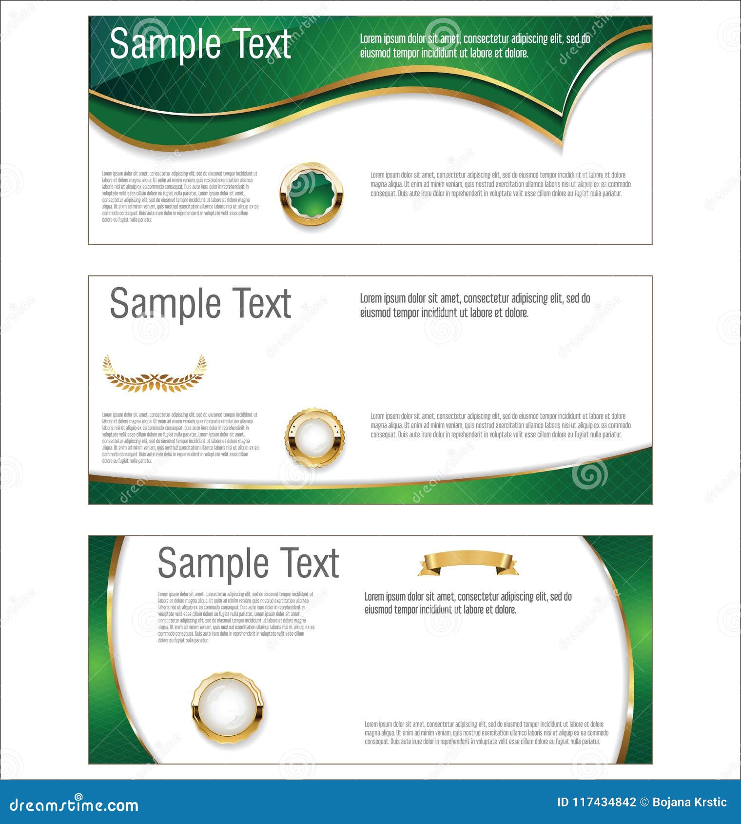 Collection of Horizontal Banners Templates Vector Illustration Stock ...