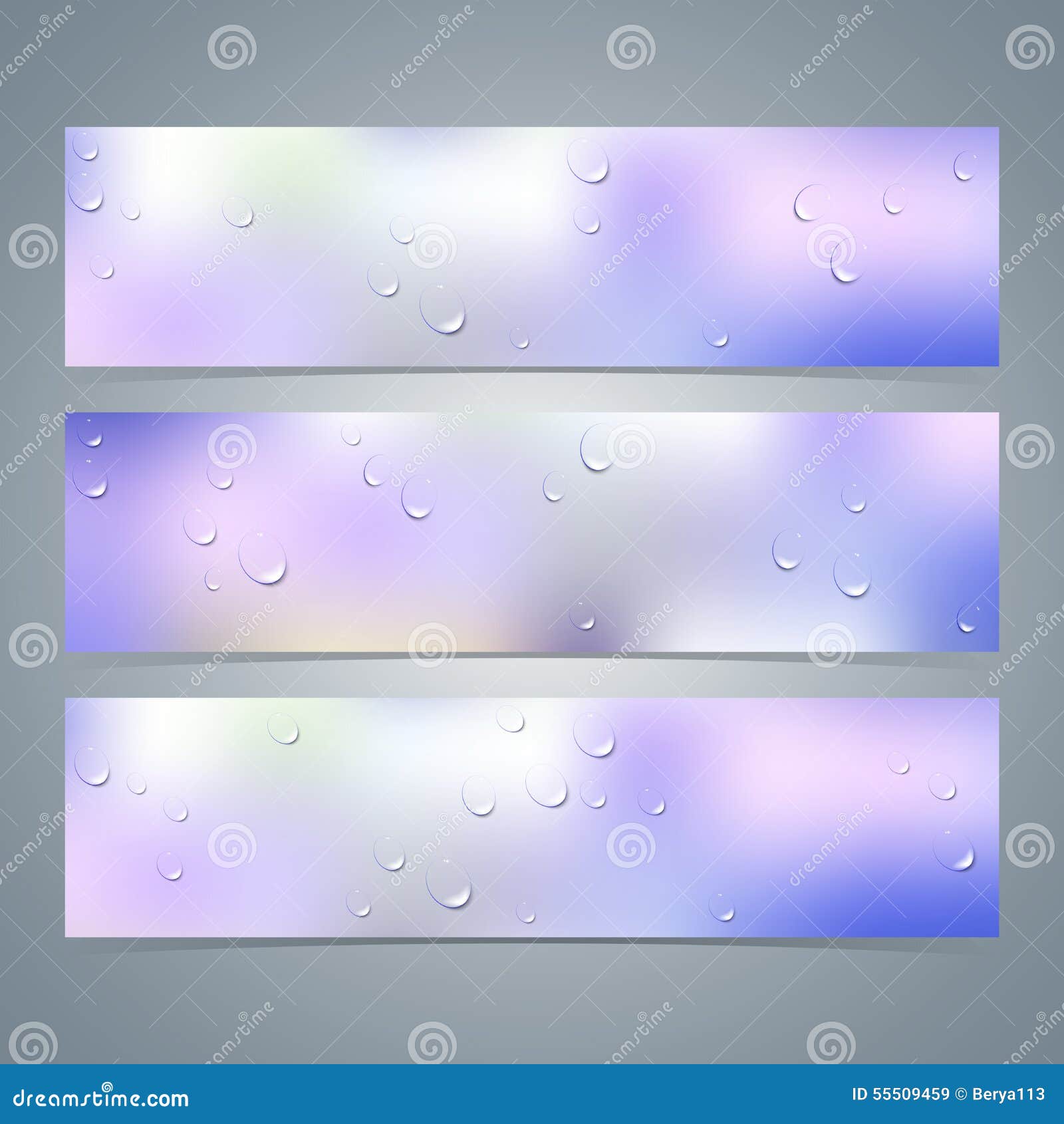 Set of Horizontal Colorful Banners with Water Stock Vector ...
