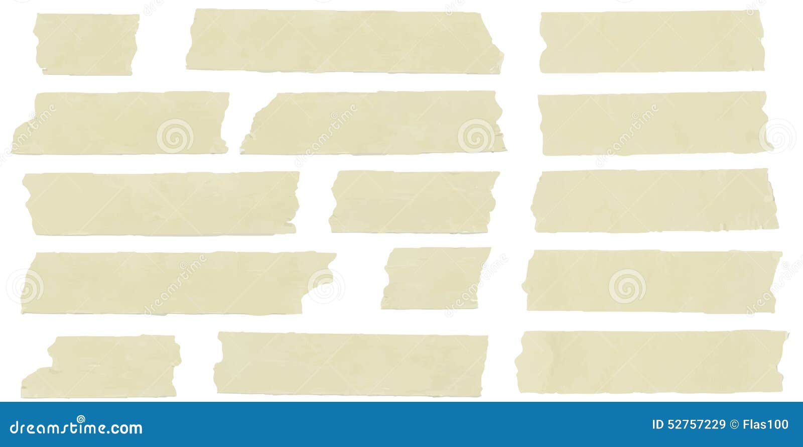 Sticky Tape. Adhesive Damages Paper Tape With Torn Edges Creases And ...