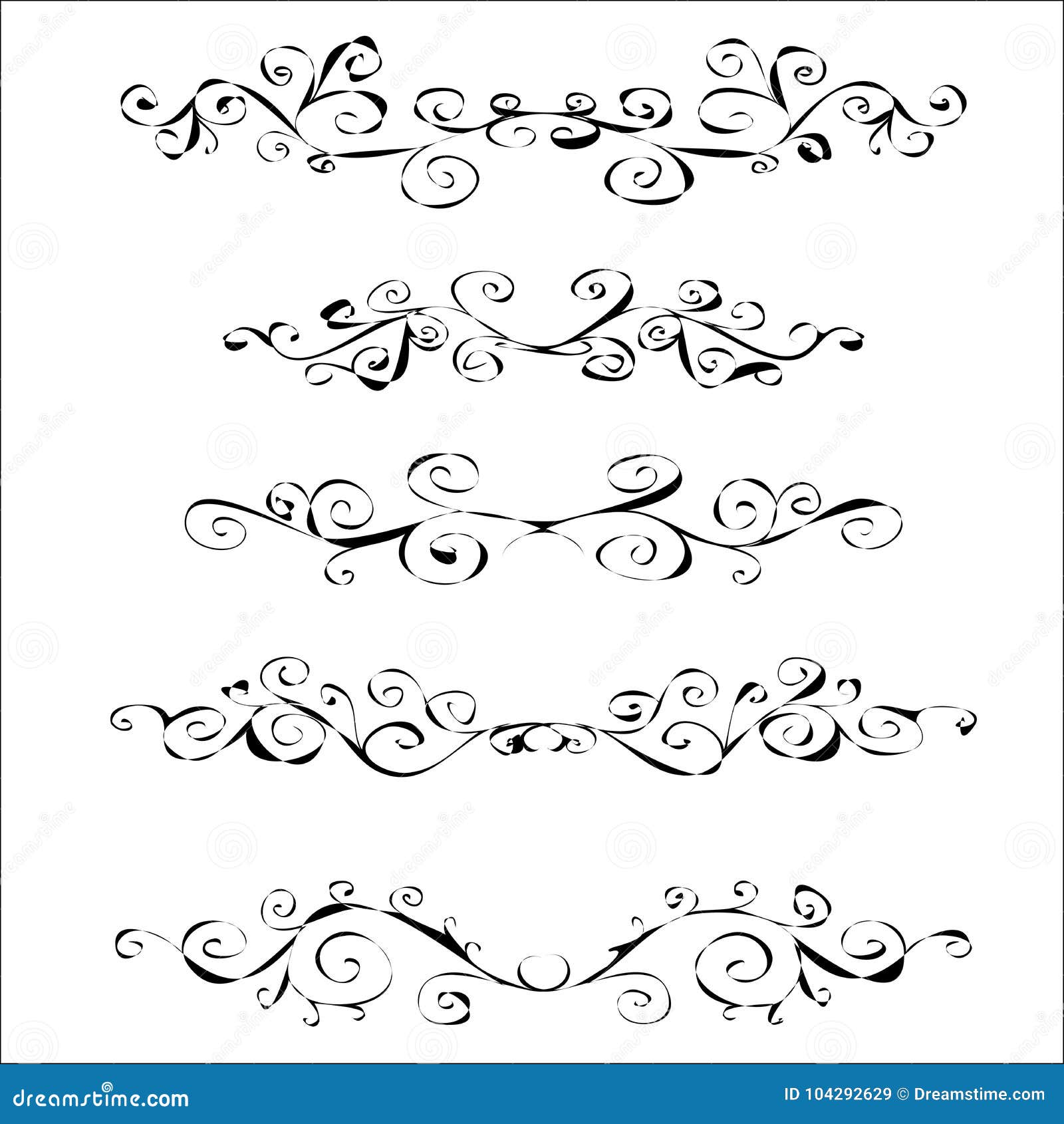Set of Horizontal Hand-drawn Patterned Banners Stock Vector ...