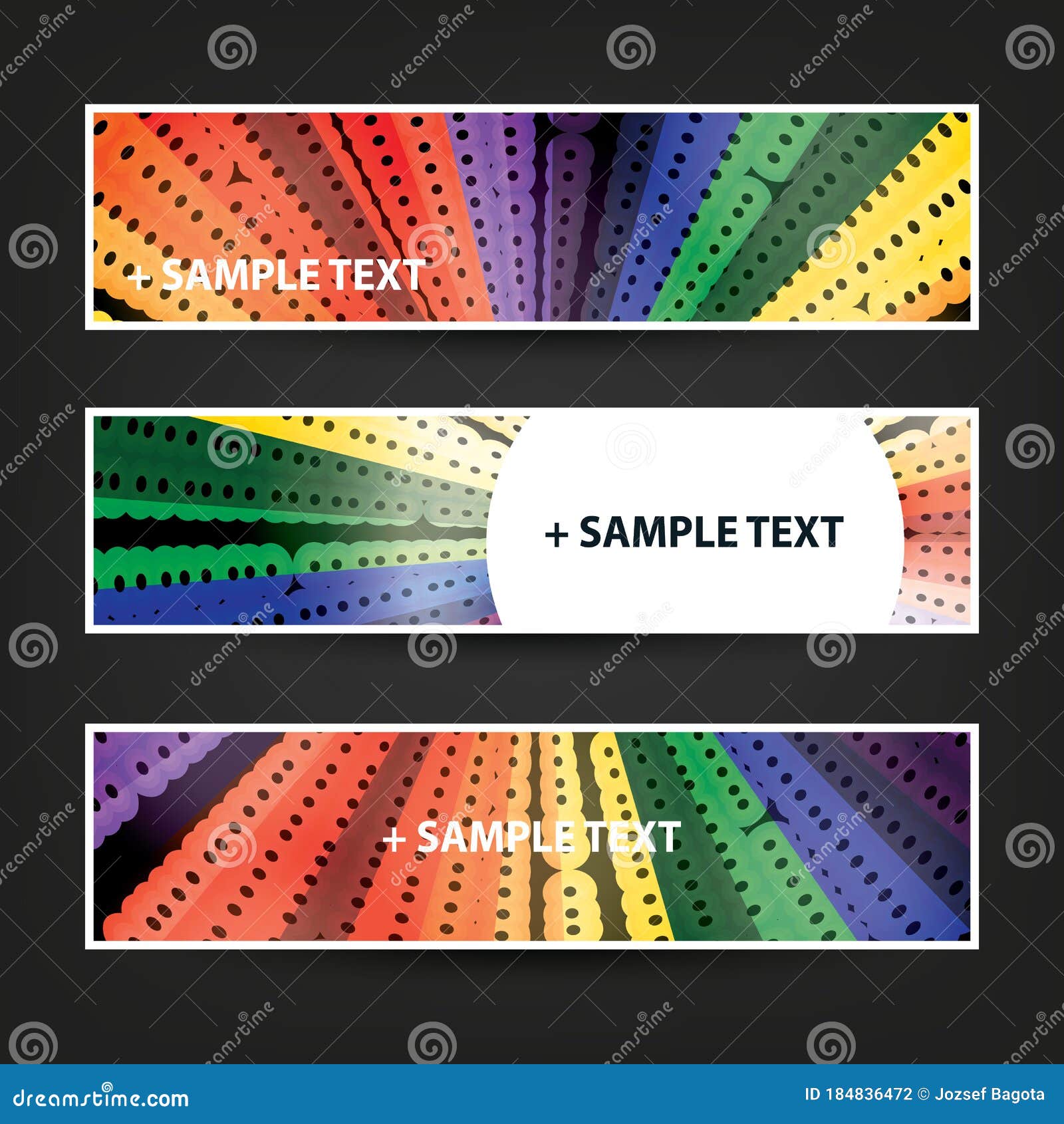 Set of Horizontal Header Background Designs, Ad Banner Templates ...