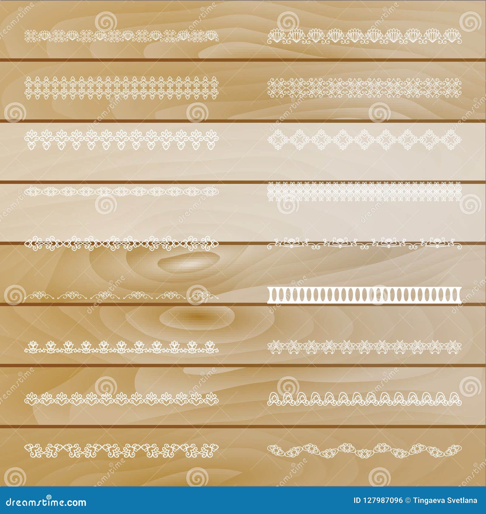 Set of Horizontal Isolated Lace Borders for Design Stock Vector ...
