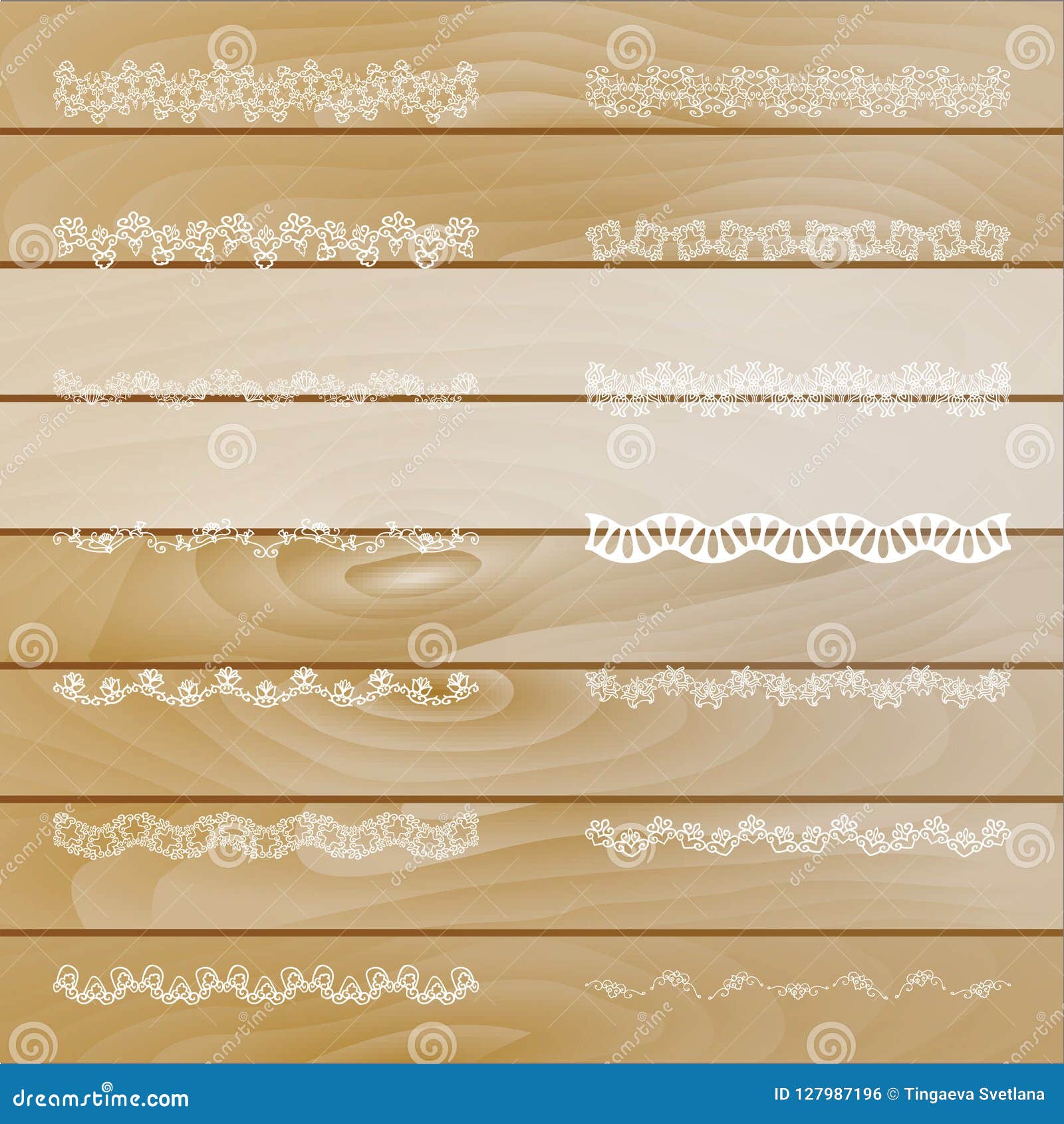 Set of Horizontal Isolated Lace Borders for Design Stock Vector ...