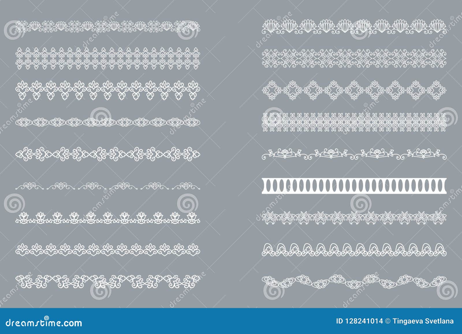 Set of Horizontal Isolated White Lace Borders for Design Stock Vector ...
