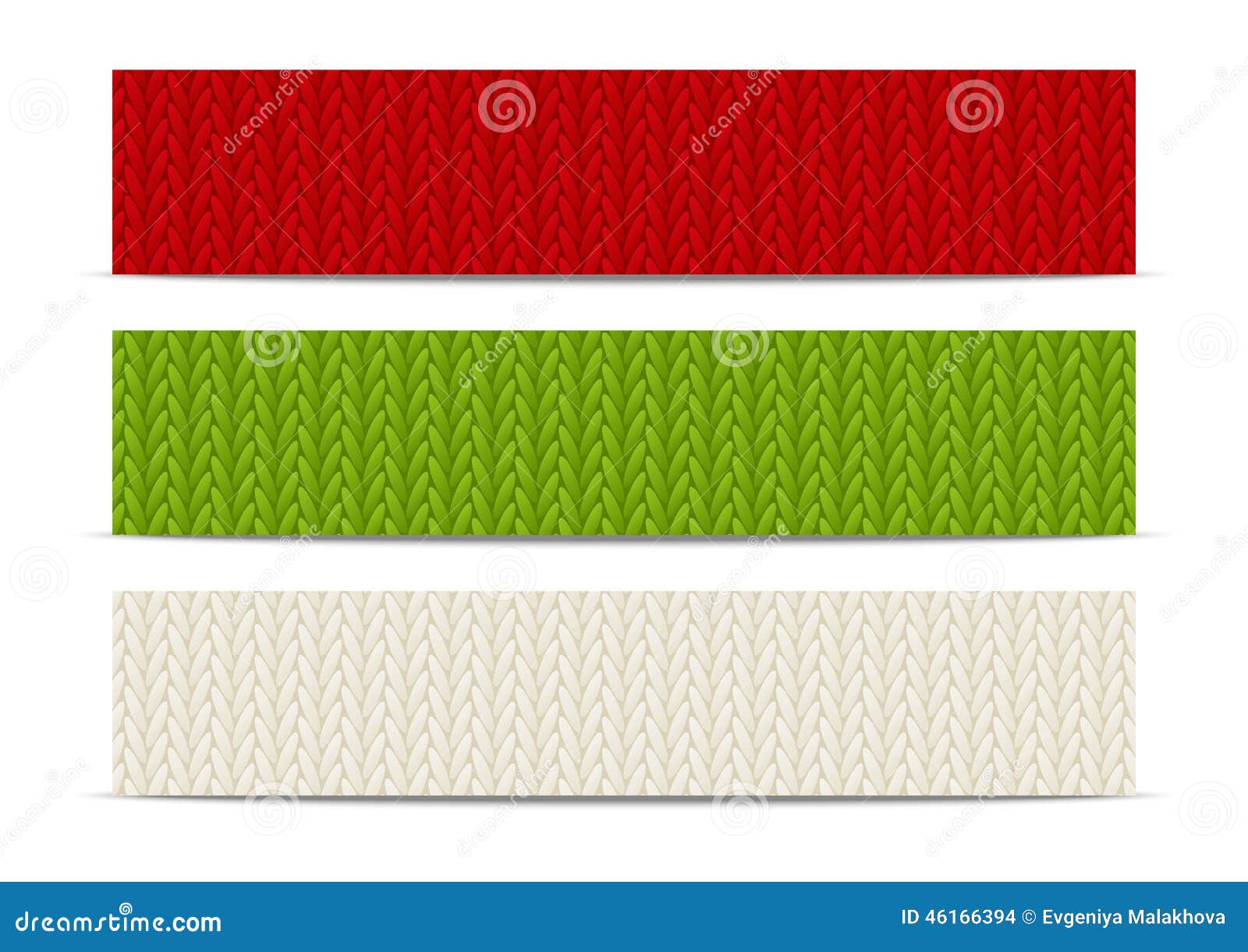 Set of Horizontal Knitted Banners 500 X 100 Stock Vector - Illustration ...