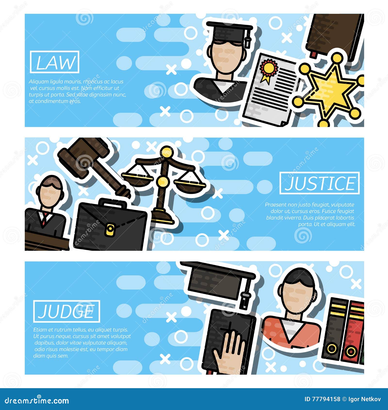 Set of the Horizontal about Law Stock Vector - Illustration of book ...