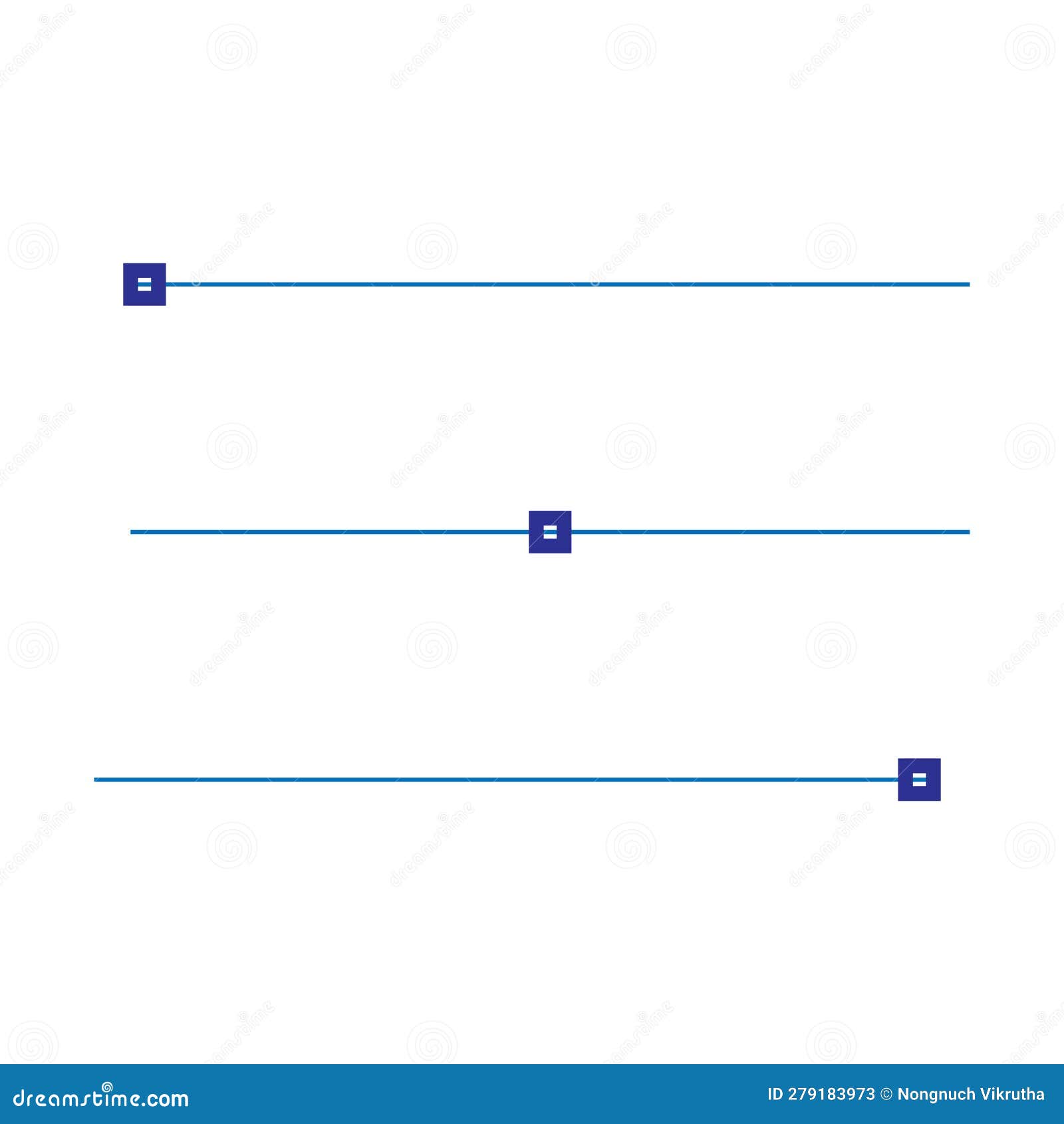 Set of Horizontal Lines, Settings Icon on White Backgroud, Line Style ...