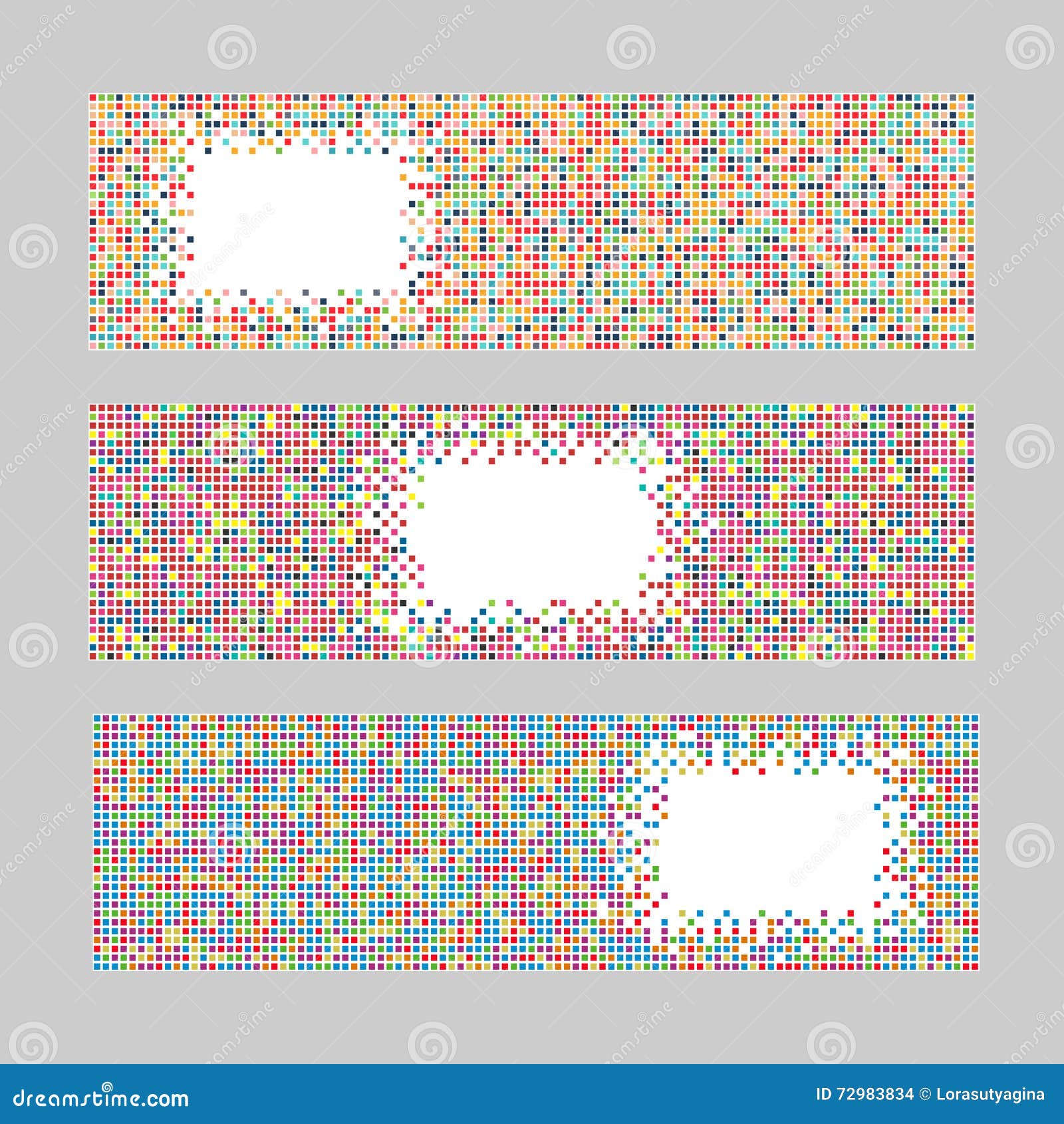 Set of Horizontal Pixel Banners. Abstract Series. Stock Vector ...