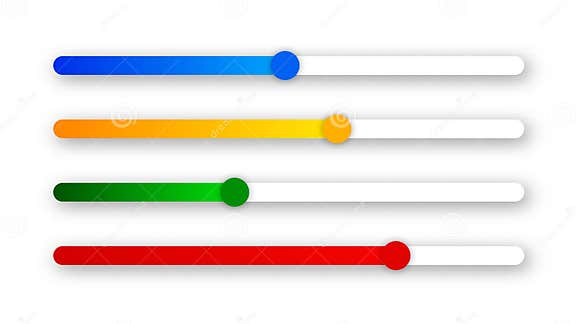 Set of Horizontal Scrollbars Stock Vector - Illustration of volume ...