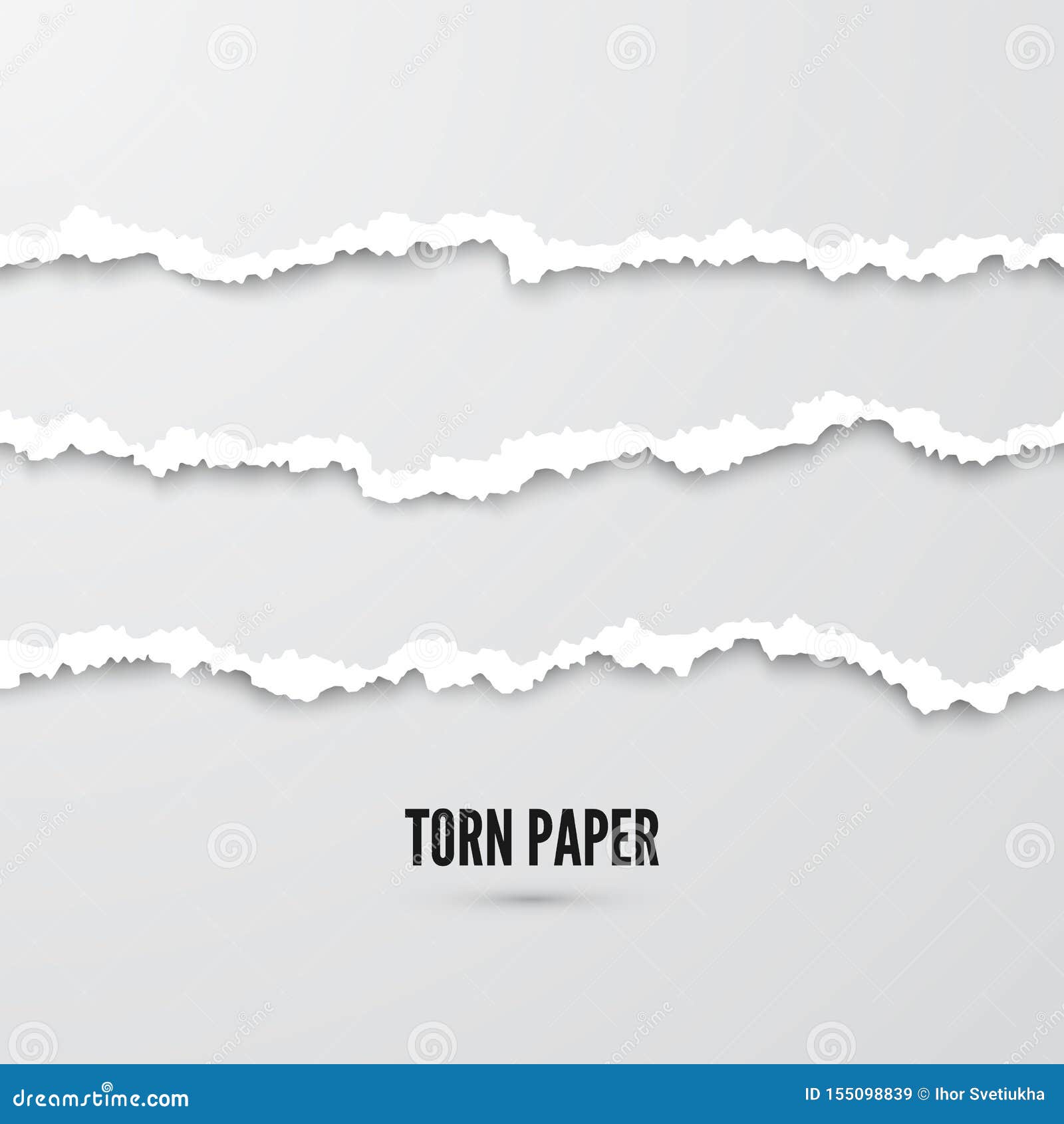 Set of Horizontal Seamless Torn Paper Stripes with Shadow. Paper ...