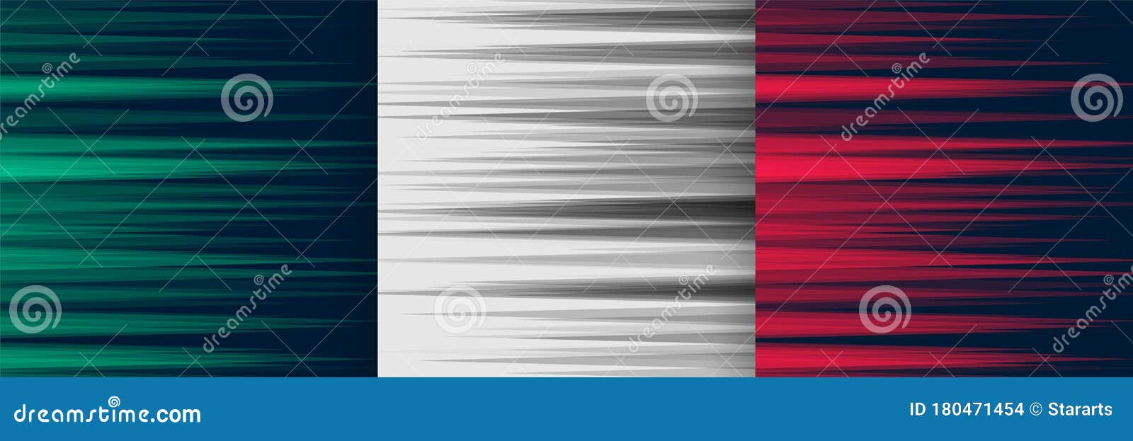 Set of Horizontal Speed Lines Background in Three Colors Stock Vector ...