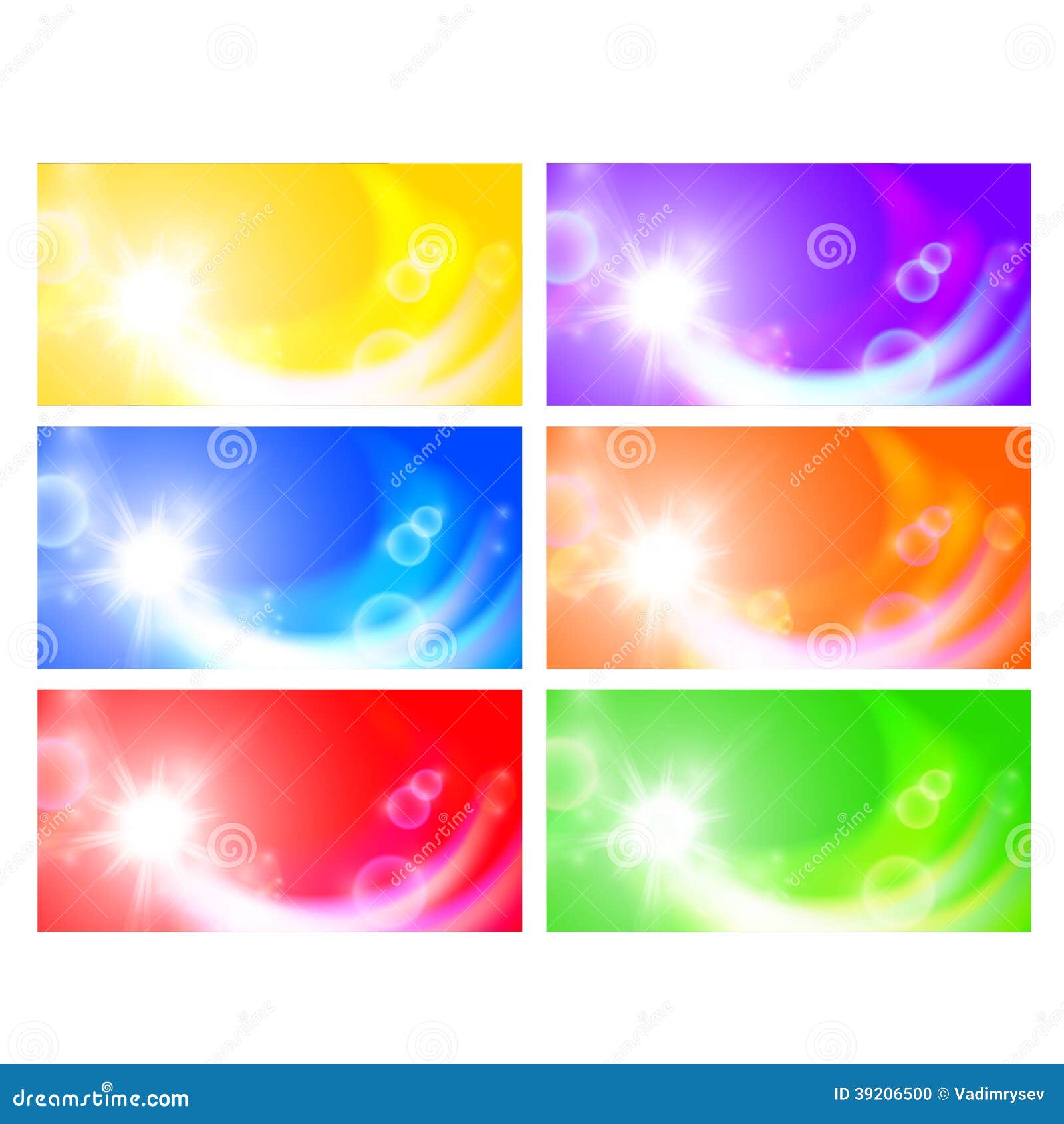 Set of Horizontal Sunny Banners Stock Vector - Illustration of fiery ...