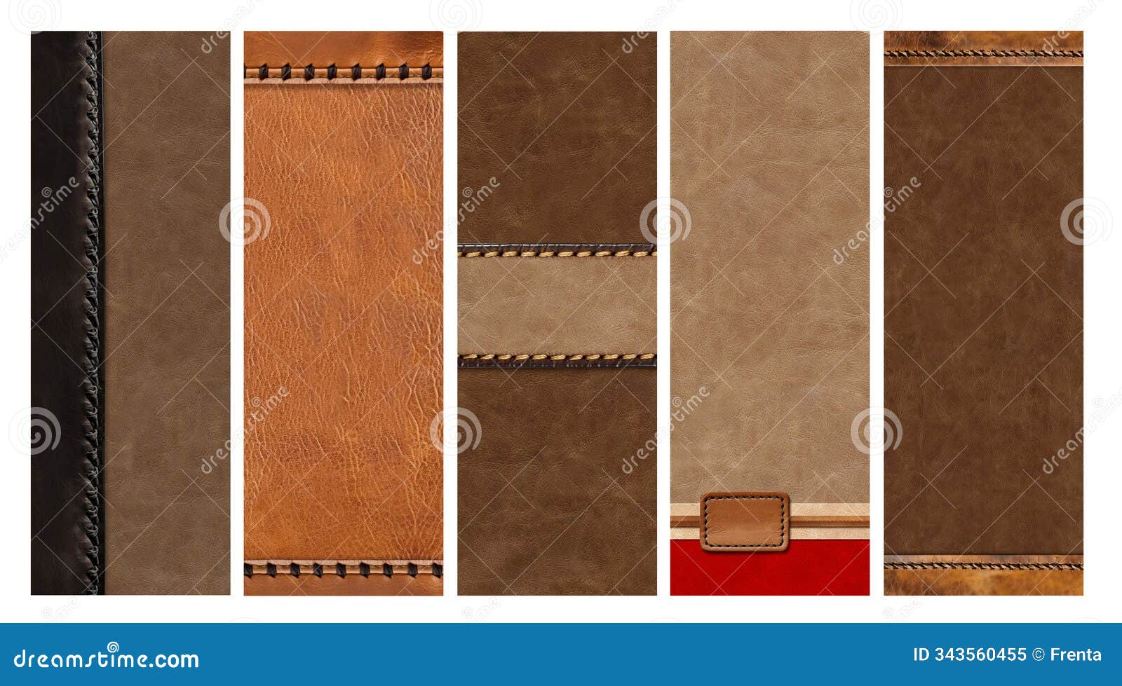 Set of Horizontal or Vertical Leather Background with Decorative Belt ...