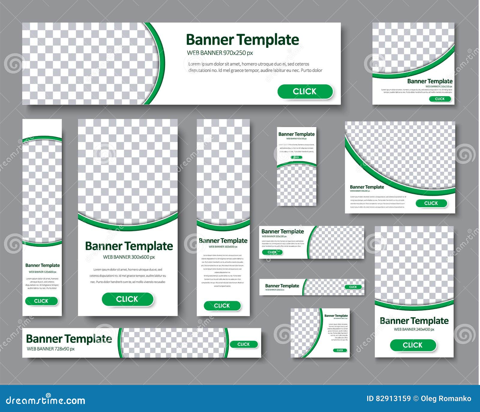 Set of Horizontal, Vertical and Square Web Banners in Standard S Stock ...