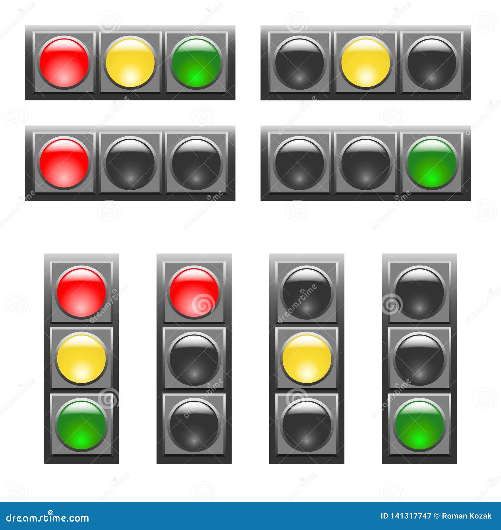 Vertical Traffic Light For Pedestrians With Human Figures Isolated On ...