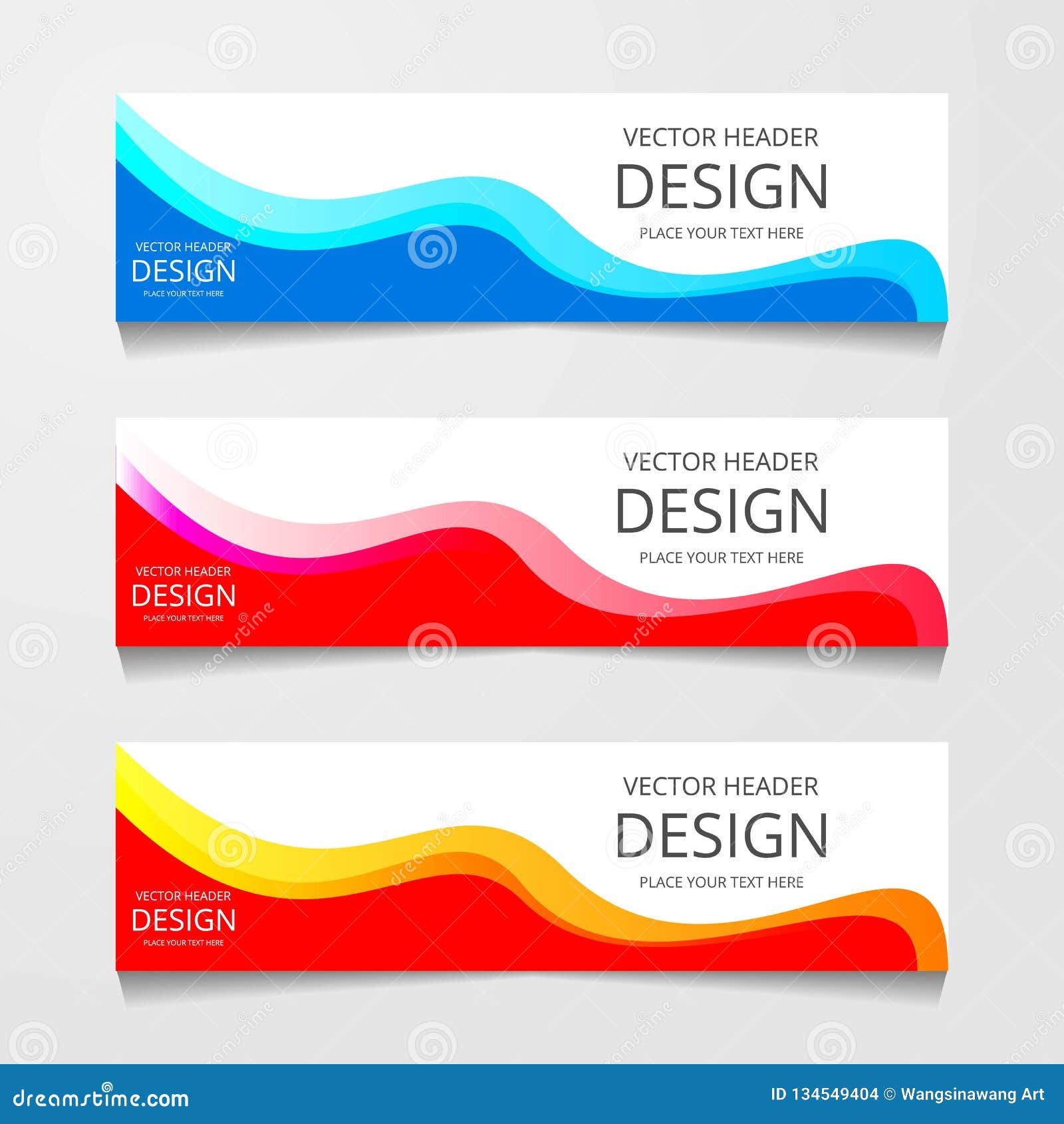 Set Horizontal Web Banner, with Three Different Color, Corporate ...