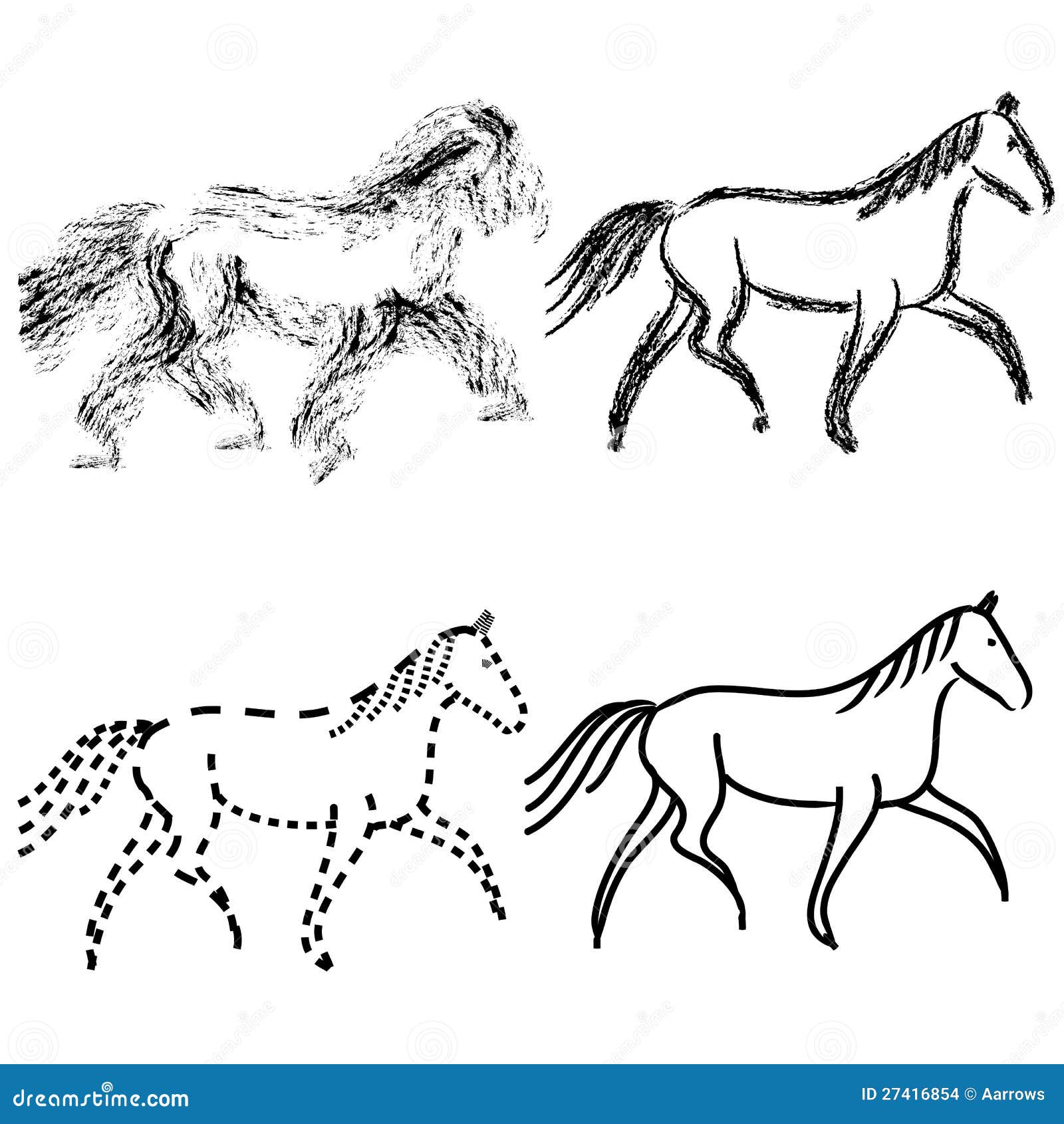 Set horses outlines. stock illustration. Illustration of farm - 27416854
