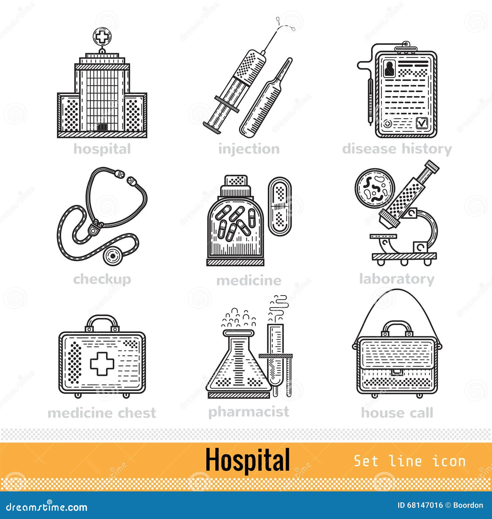Hospital Outline Icon Cartoon Vector | CartoonDealer.com #70692605