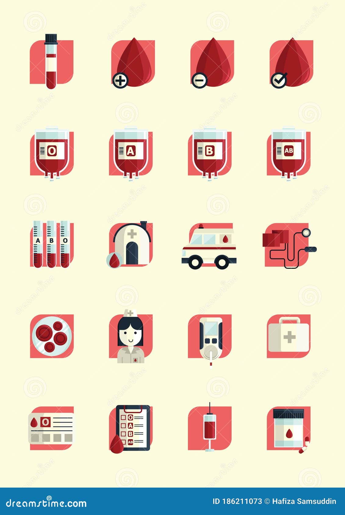 Set of Hospital Related Objects. Vector Illustration Decorative Design ...