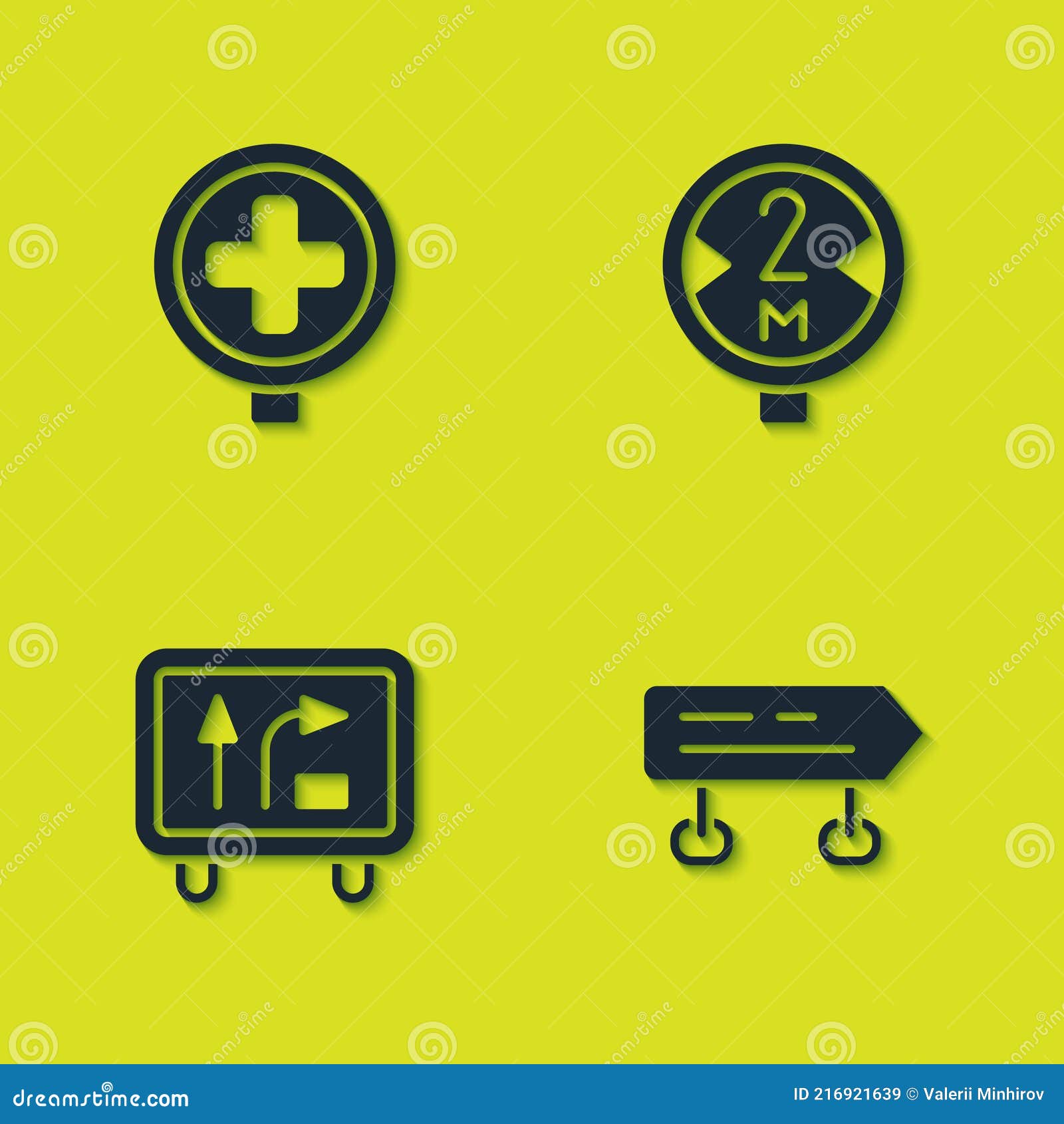 Set Hospital Road Traffic, Road Sign, and Icon. Vector Stock Vector ...