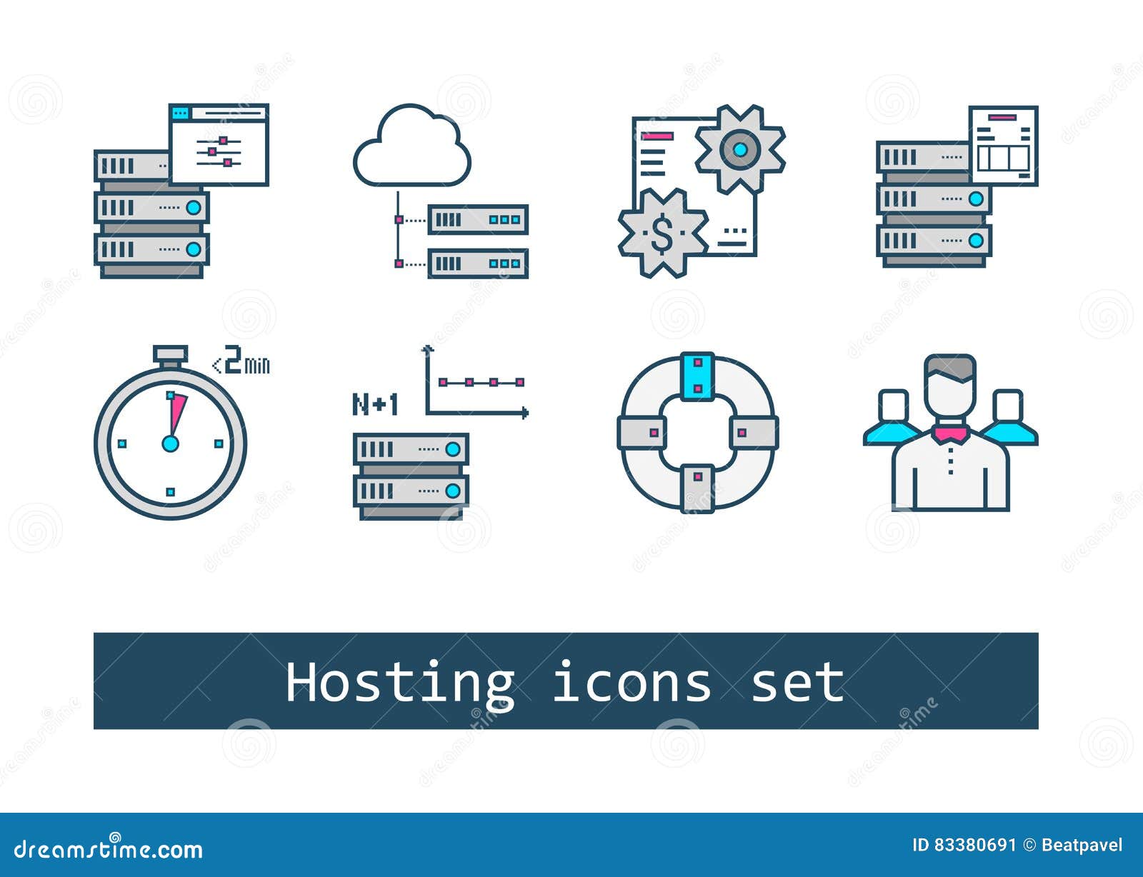 Set of Hosting Icons stock illustration. Illustration of provision ... Set of Hosting Icons stock illustration. Illustration of provision ...