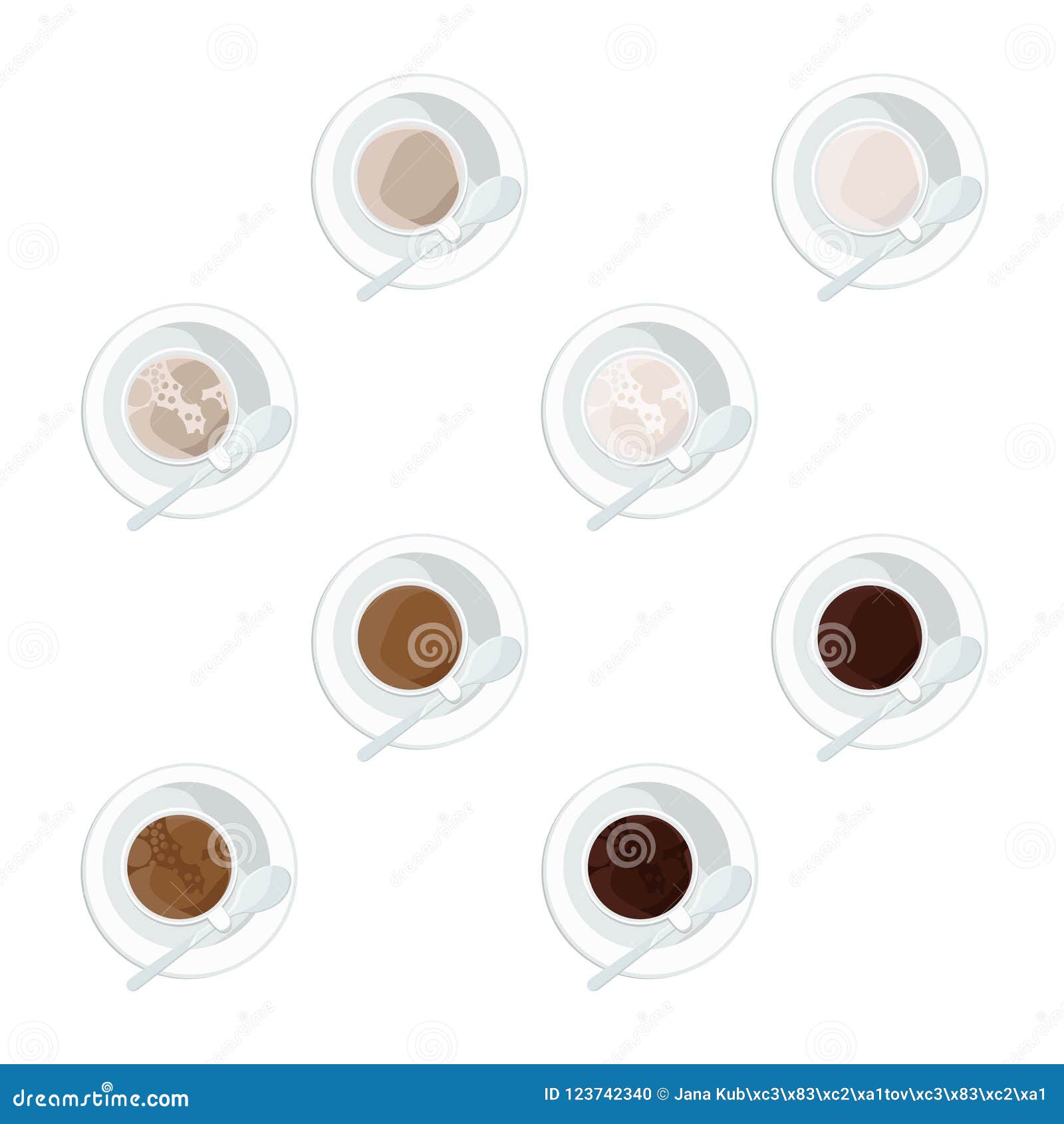 Hot drinks set stock vector. Illustration of chocolate - 123742340