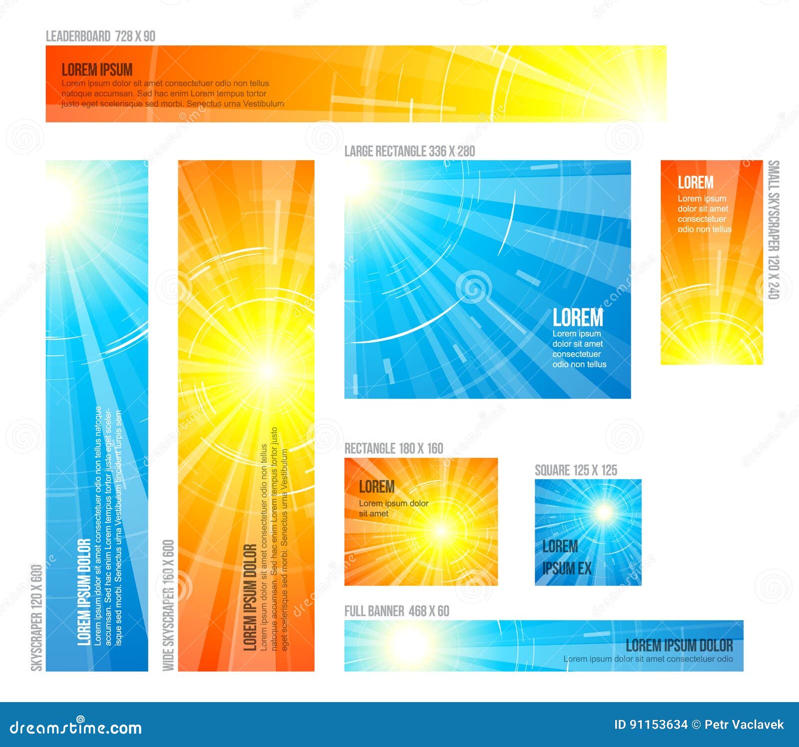 Set of Hot Summer Sun Banners Stock Vector - Illustration of holiday ...