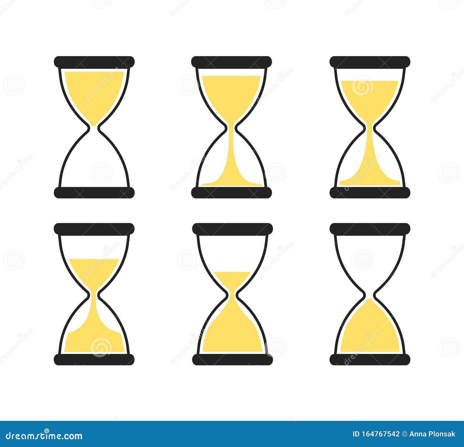 Set of Hourglass Icons. Hourglass. Hourglass with Different Times Stock ...