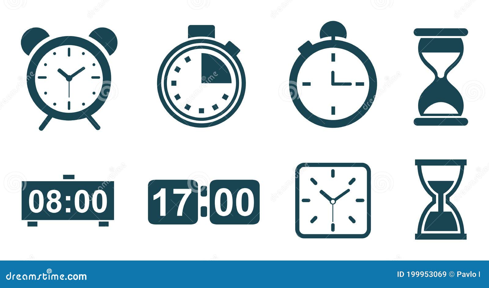 Set Hourglass Icons, Sandglass Timer, Clock Flat Icon for Apps and ...