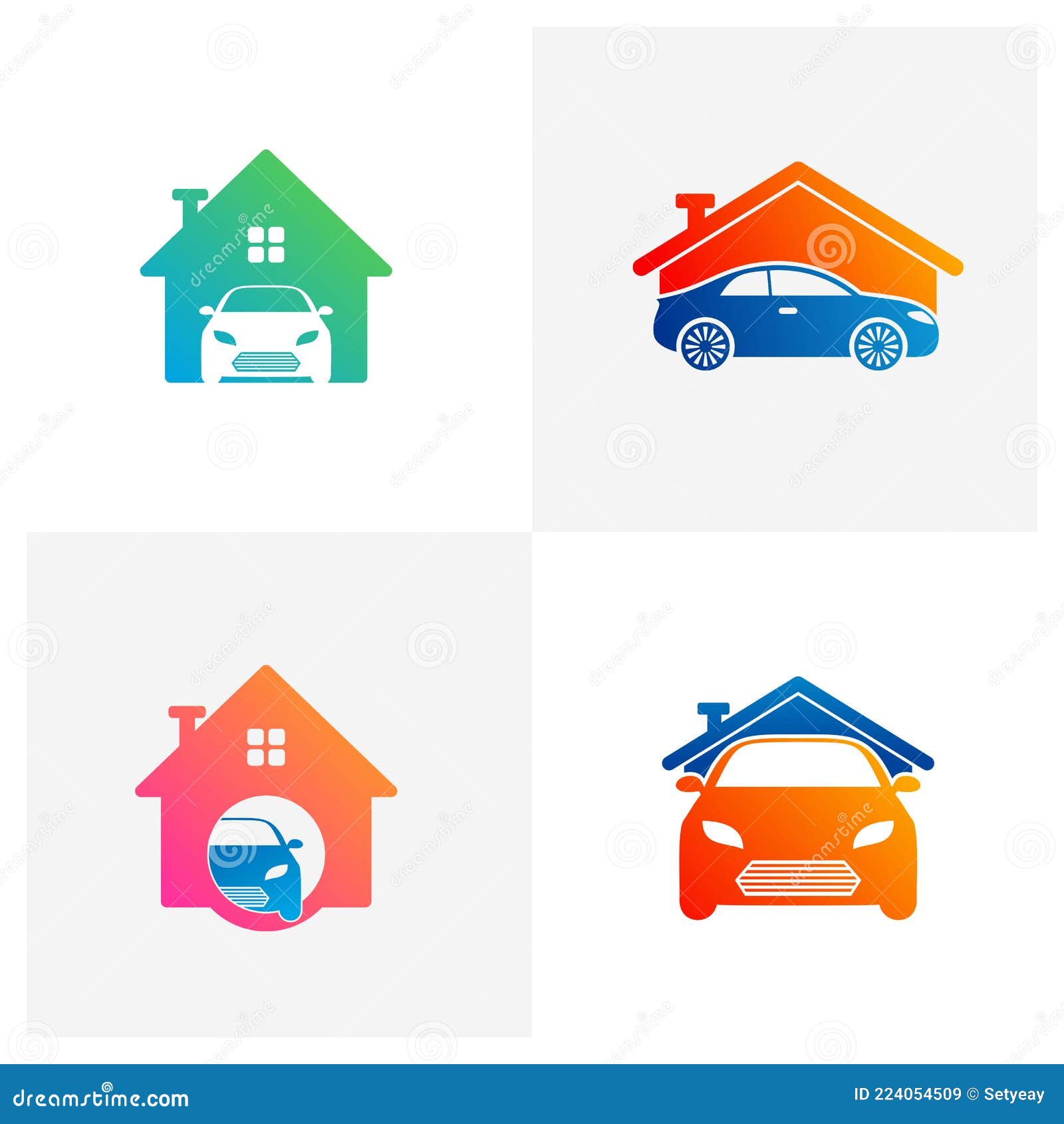 Set of House Car Logo Vector Template, Creative Car Logo Design ...
