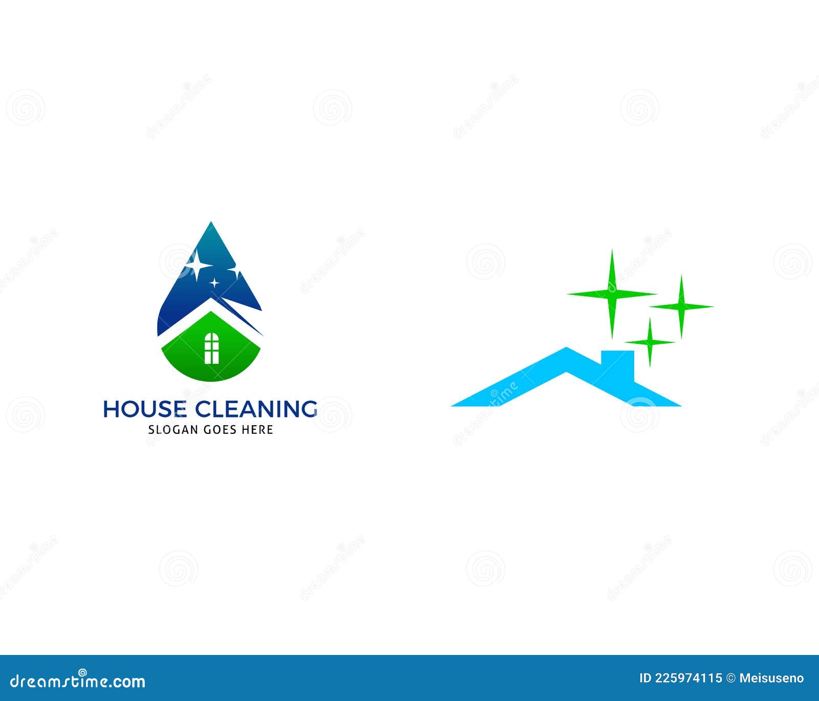 Set of House Cleaning Logo Design Template Stock Vector - Illustration ...