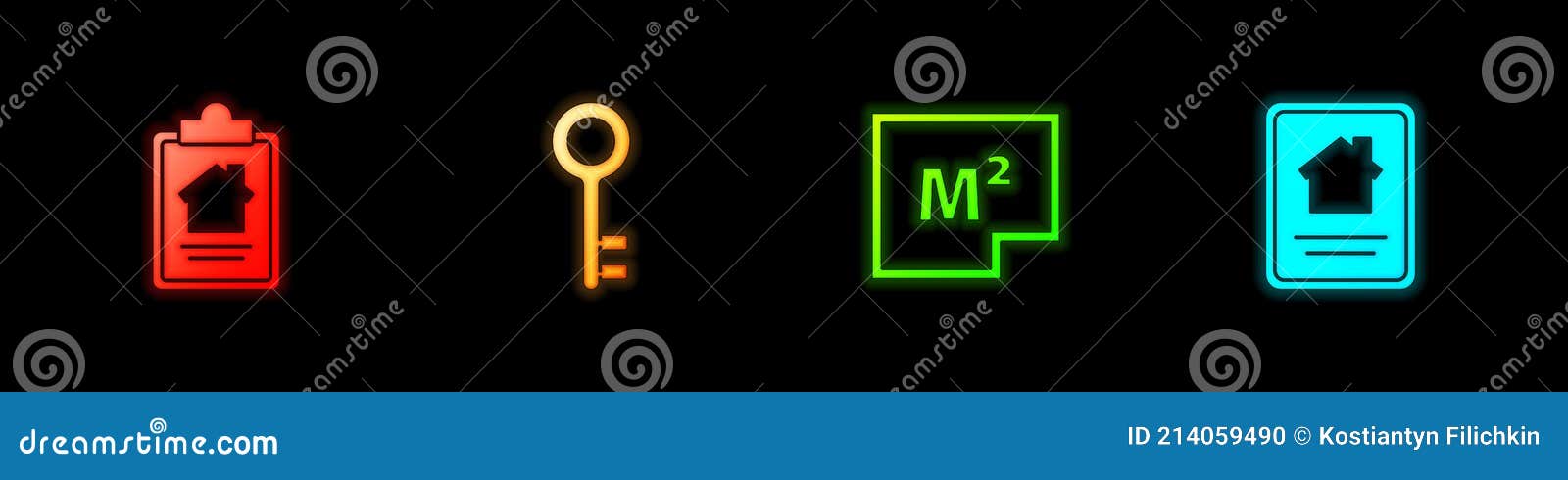 Set House Contract Key Plan Y Online Inmobiliaria House Icon. Vector ...