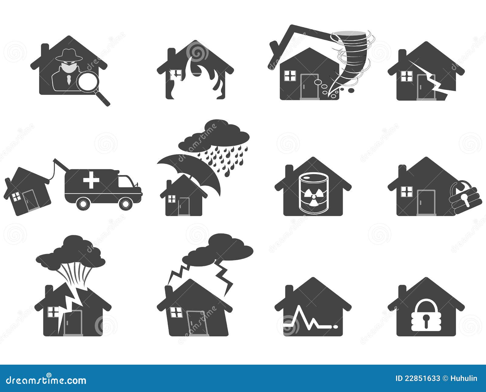 Disaster Icon Set Cartoon Vector | CartoonDealer.com #35237535