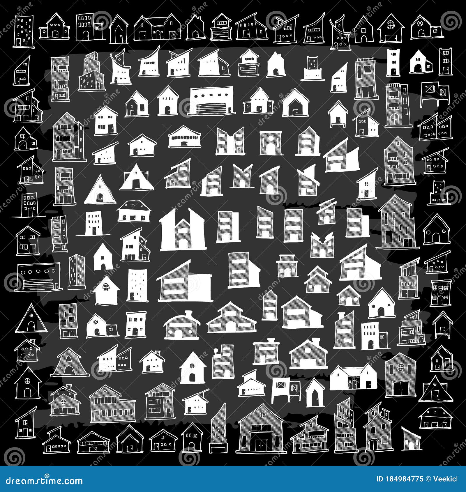 Set of House Drawing Illustration Hand Drawn Doodle Sketch Line Vector ...