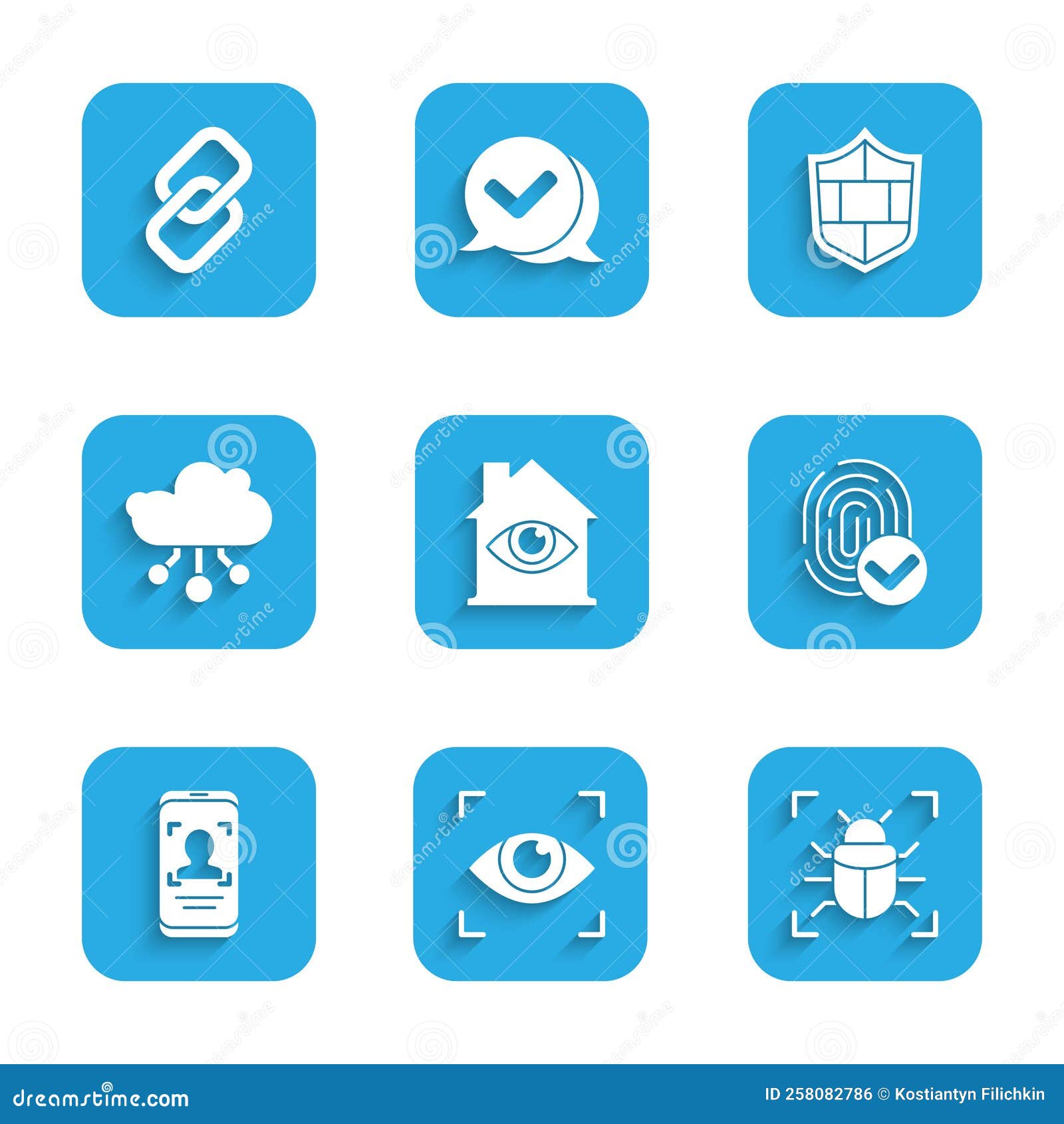 Set House With Eye Scan Eye System Bug Fingerprint Mobile And Face
