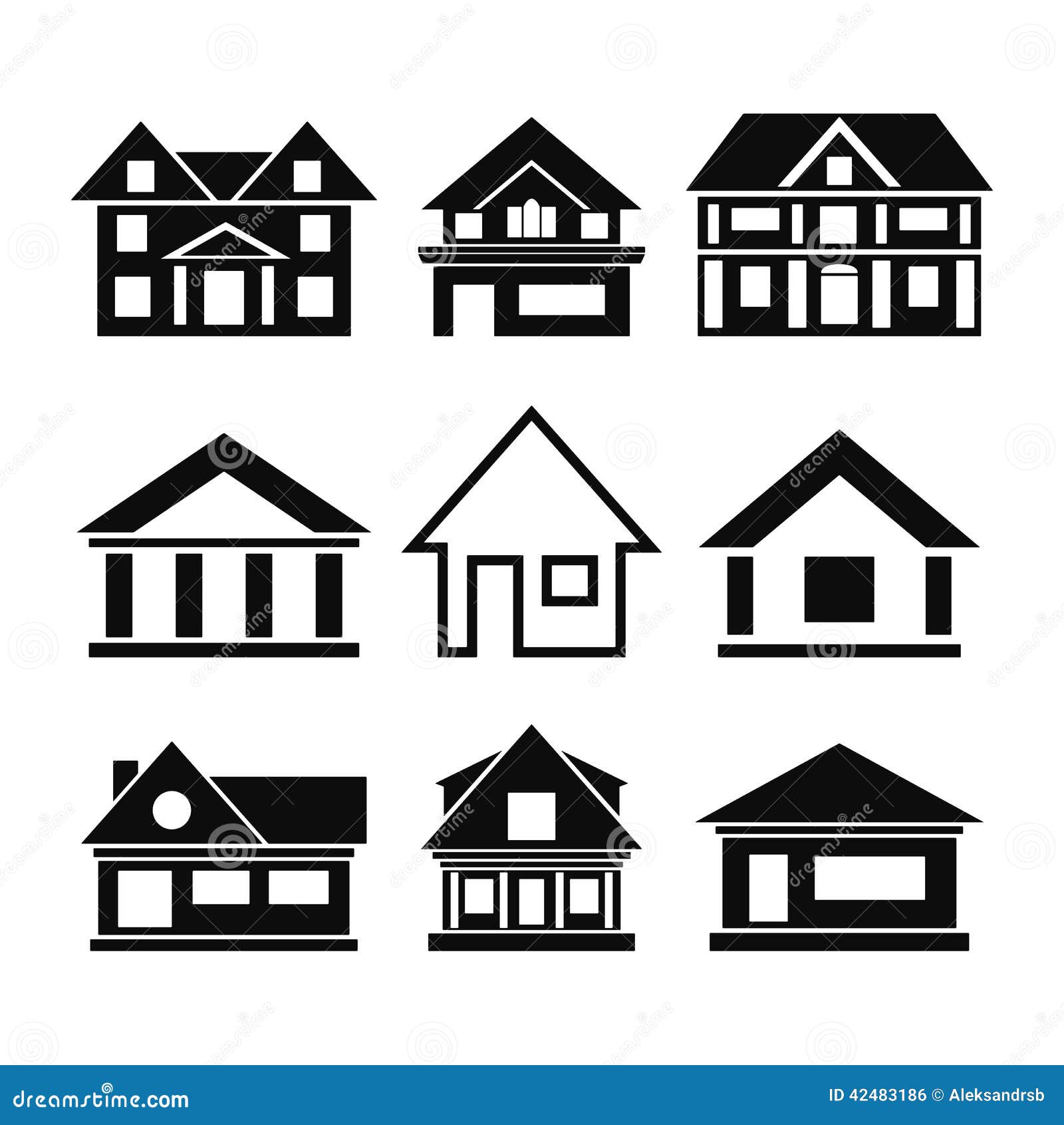 Set of house icons stock vector. Illustration of construction - 42483186