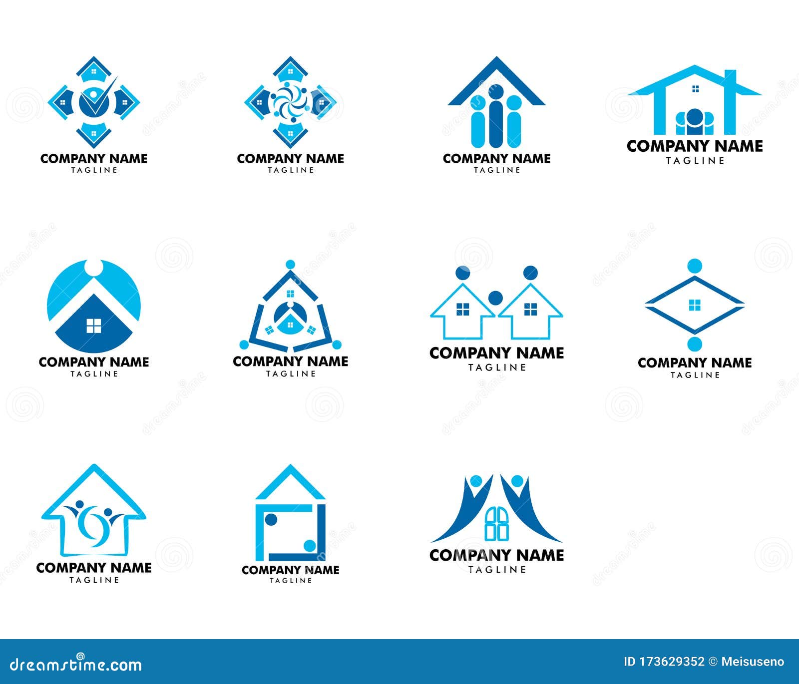 Set of House People Community Logo Design Template Stock Vector ...