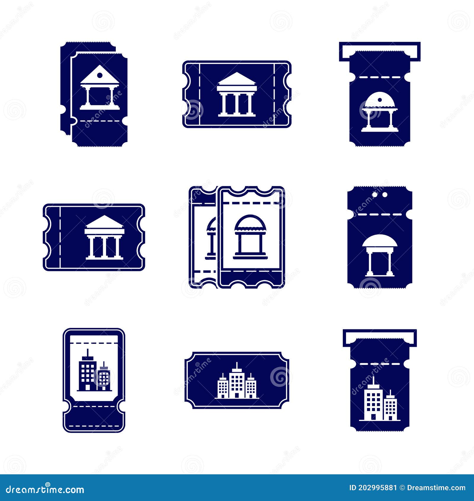 Set of House Ticket Icon Design Logo Vector Template, Icon Symbol ...