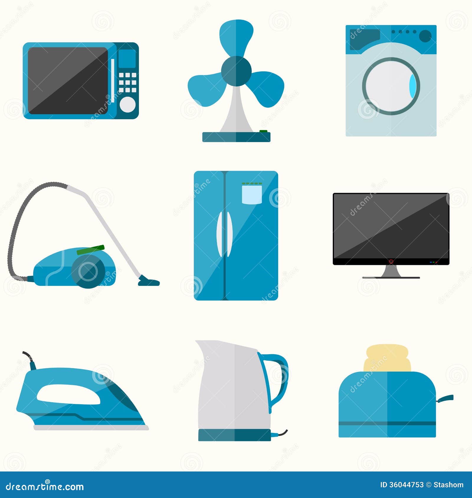 Set of Household Appliances Vector Icons Stock Vector - Illustration of ...