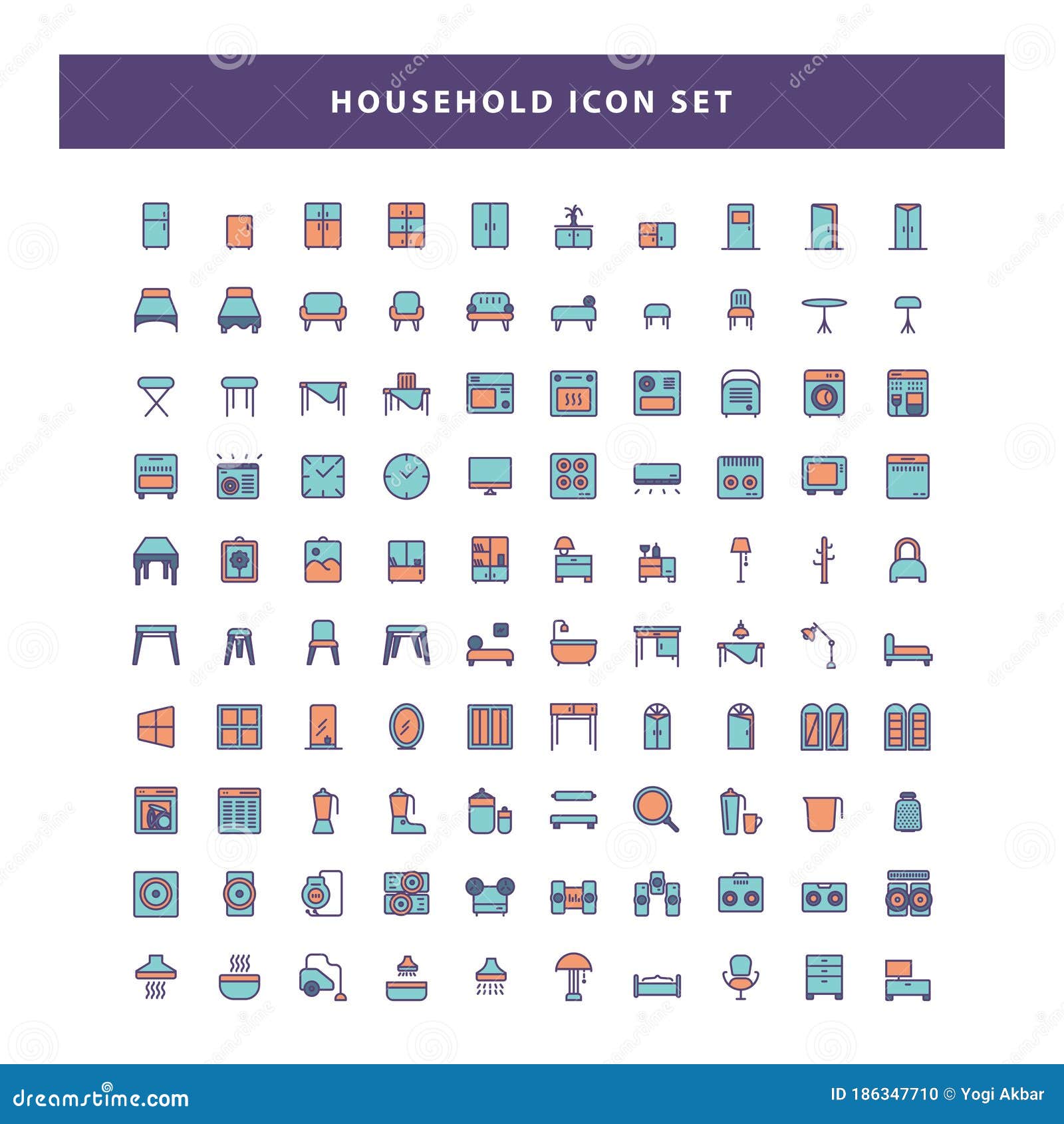 Household Icon. Trendy Flat Vector Household Icon On White Background ...