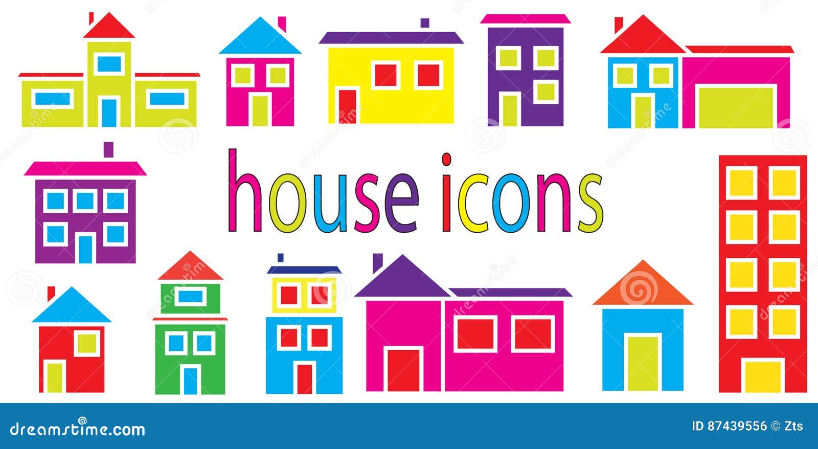 Set of houses icons vector stock vector. Illustration of simplicity ...