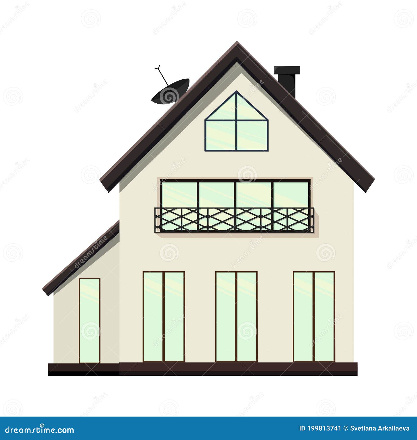 Set of Houses on a White Background for Construction and Design ...