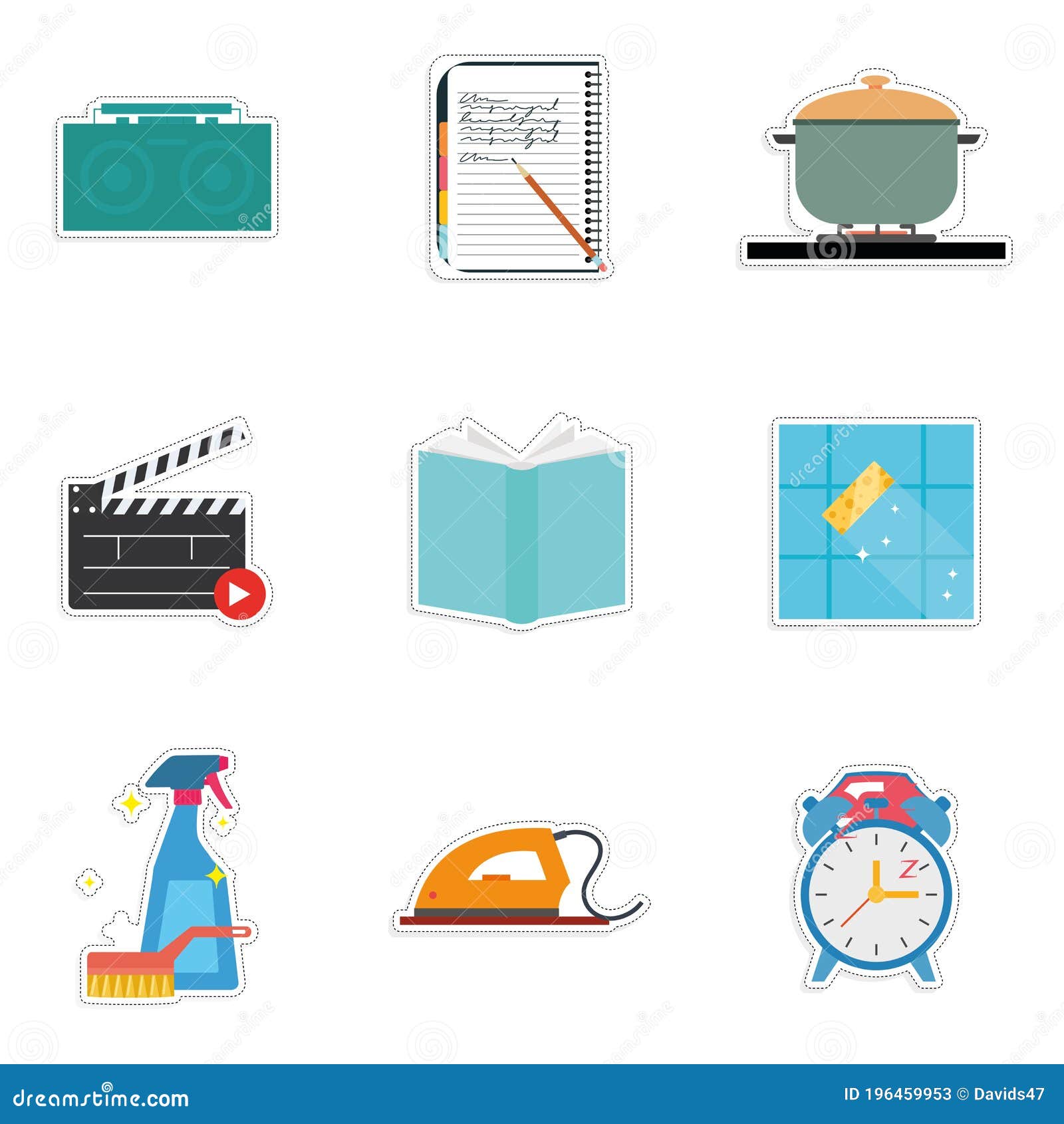 Set of housework icons stock vector. Illustration of icon - 196459953