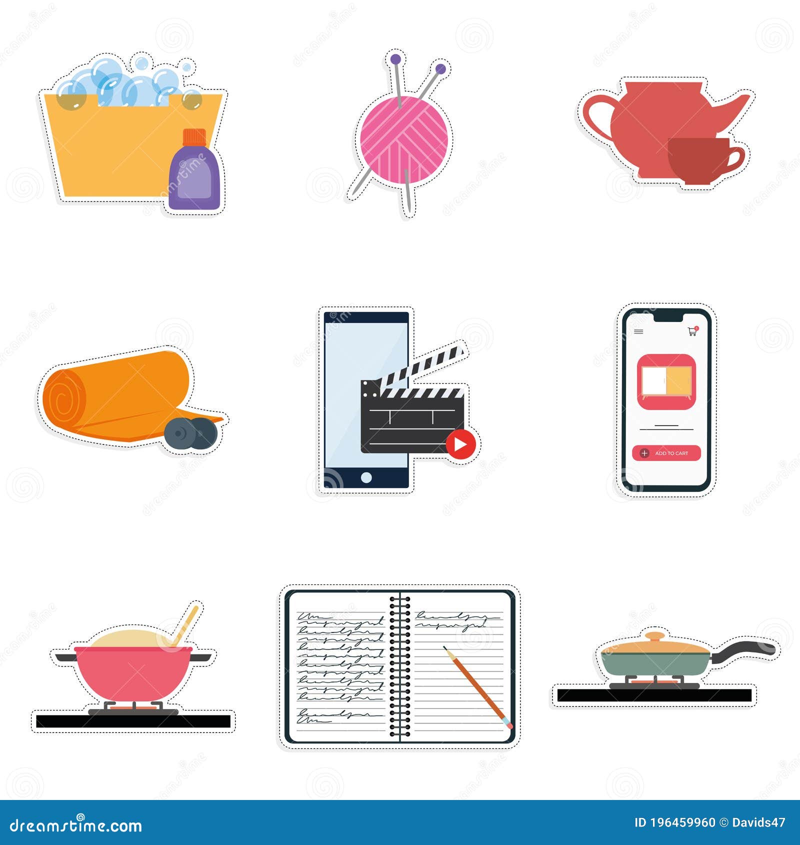 Set of housework icons stock vector. Illustration of vector - 196459960