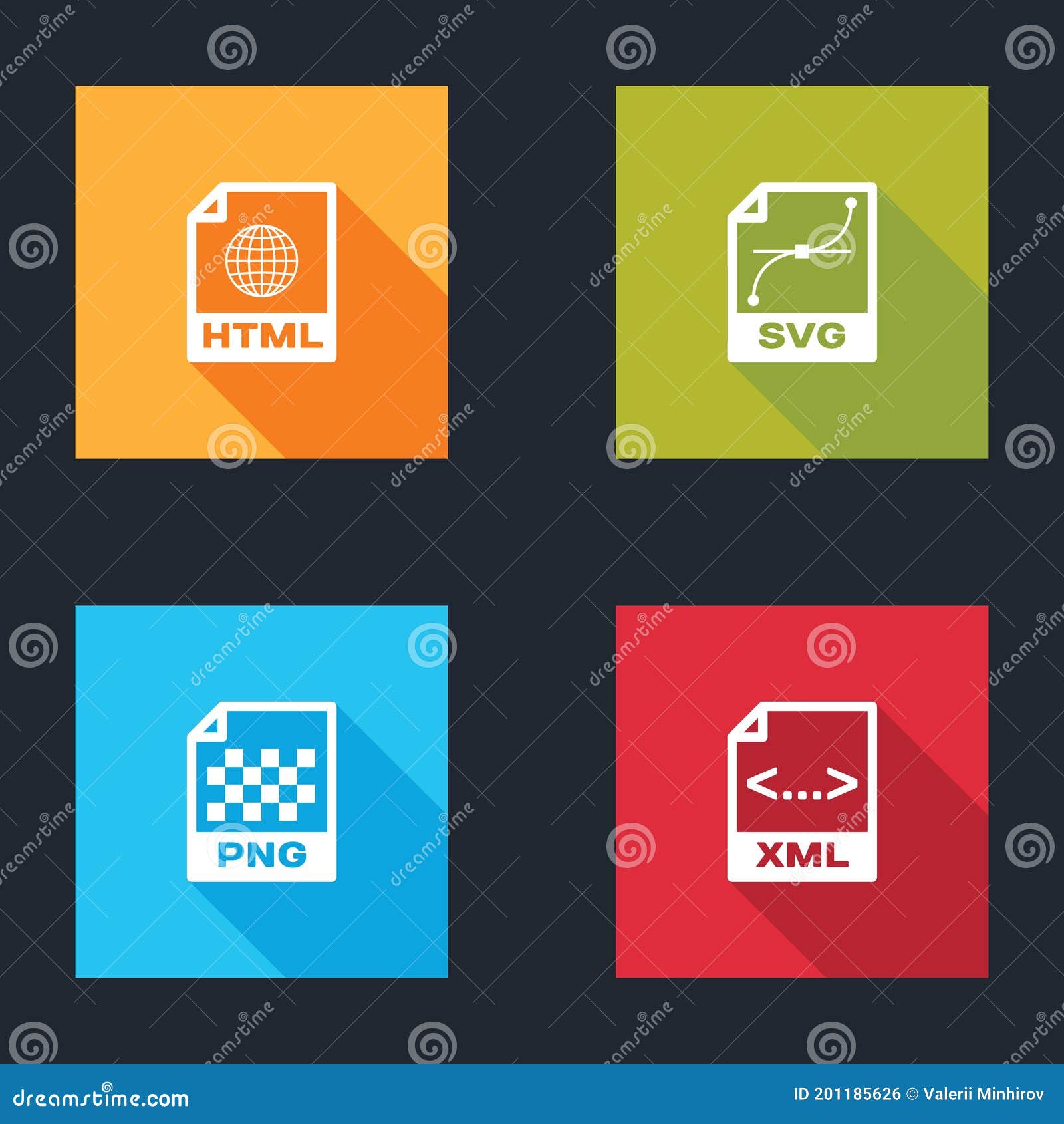 Set HTML File Document, SVG, PNG and XML Icon. Vector Stock ... Set HTML File Document, SVG, PNG and XML Icon. Vector Stock ...