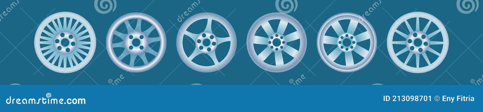 Set of Hubcap Cartoon Icon Design Template with Various Models. Vector ...