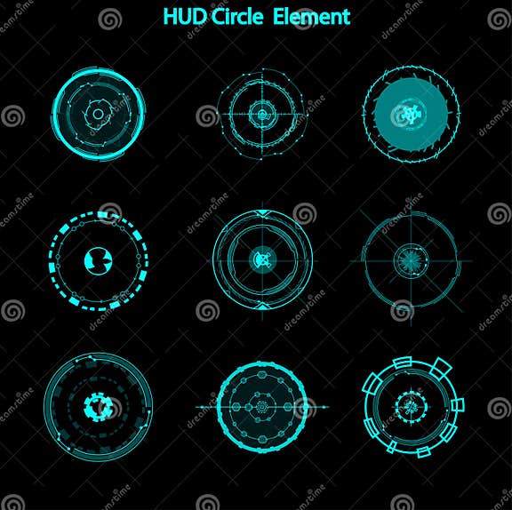 Set of Hud Circle Elements,Futuristic Sci Fi Modern User Interface Set ...